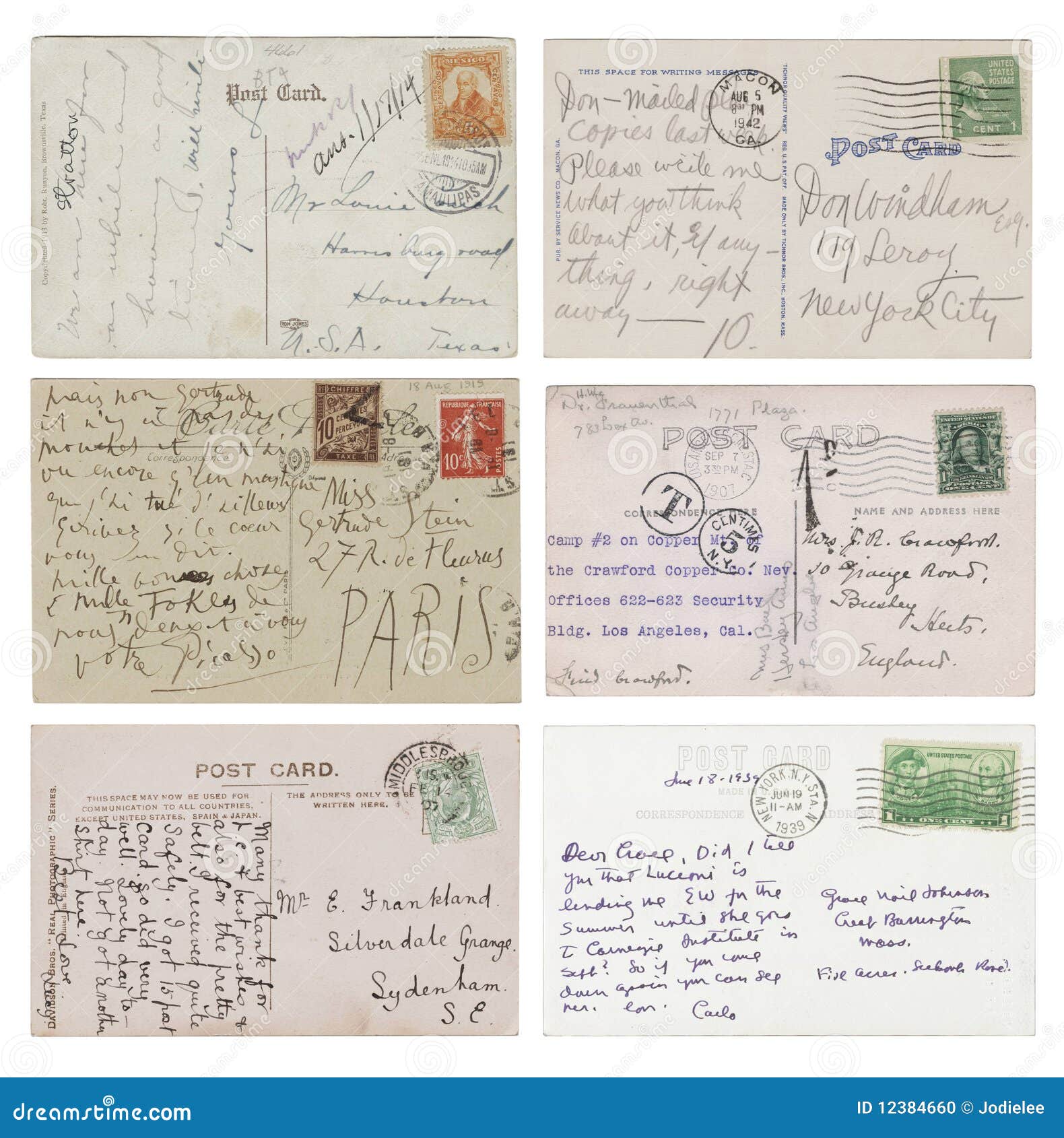 Old Handwritten Postcards Letter Used Paper Background Editorial Photo ...