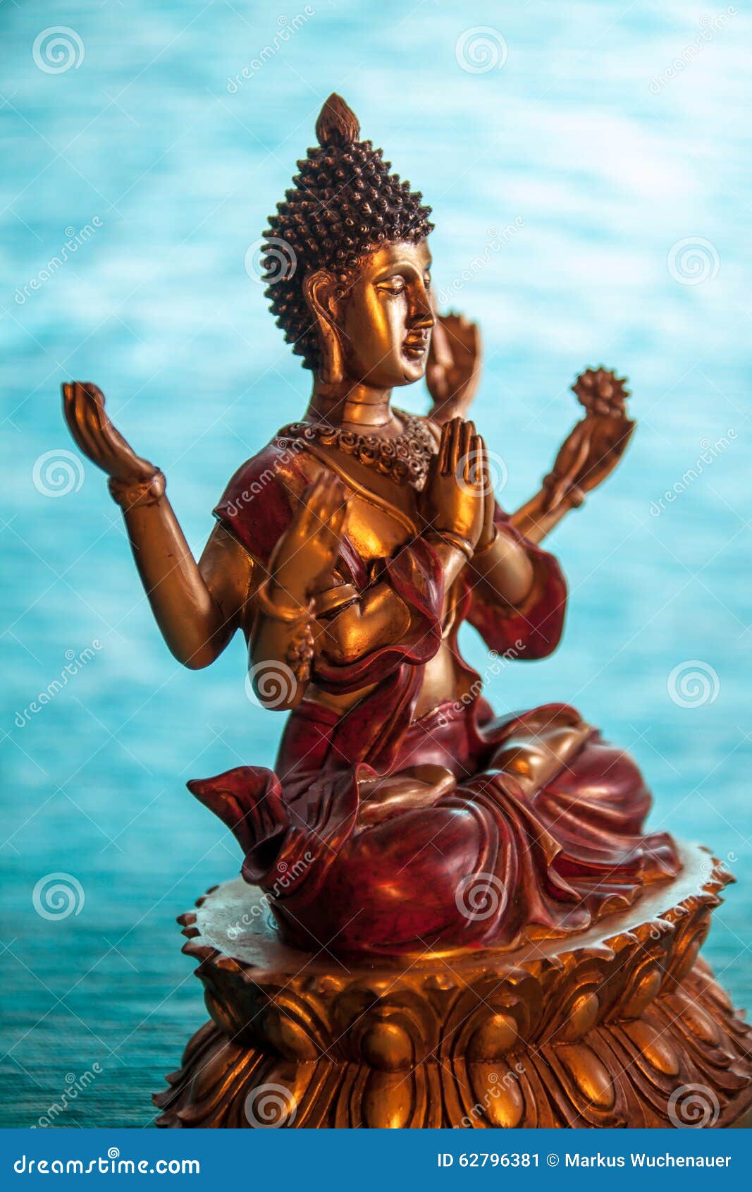 Six-armed Buddha Meditating Stock Image - Image of humility, meditating ...