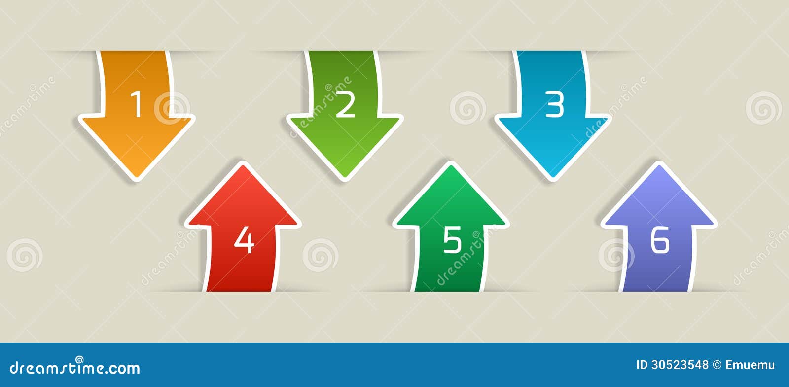 Six arrows stock vector. Illustration of bookmark, marketing - 30523548