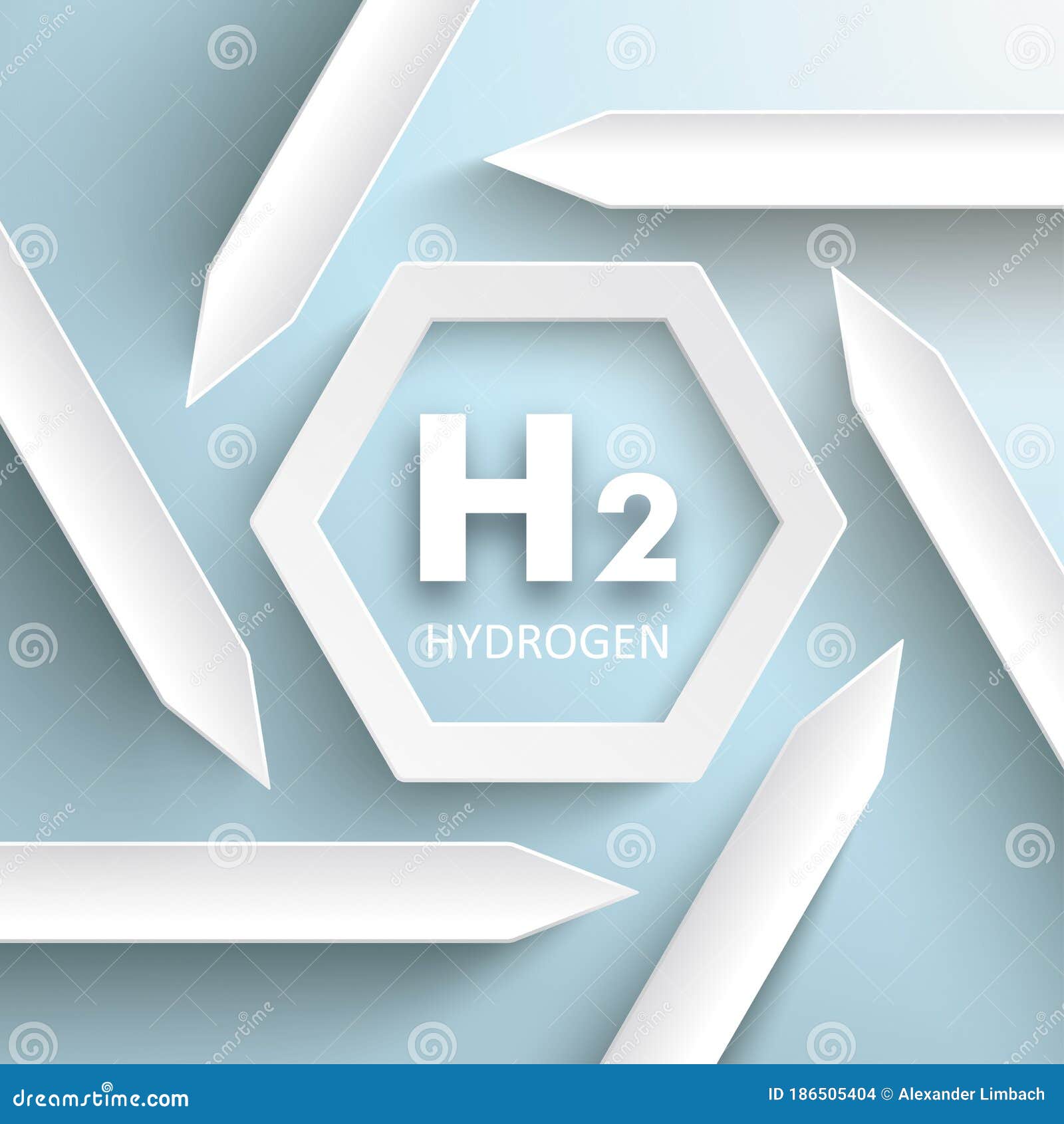 Six Arrows Hexagon H2 Hydrogen Infographic Stock Vector - Illustration ...