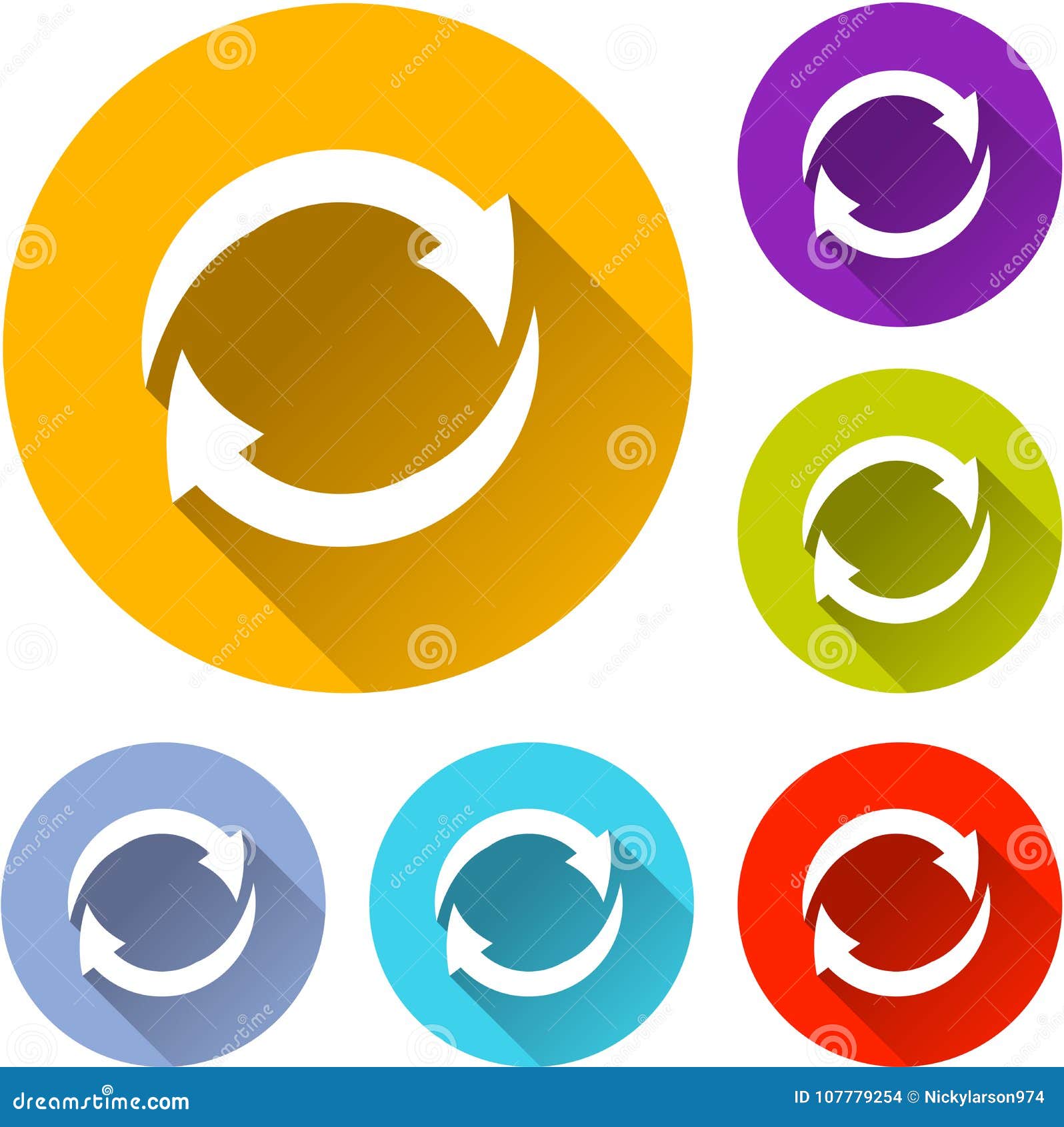 Six arrows icons stock vector. Illustration of repeat - 107779254