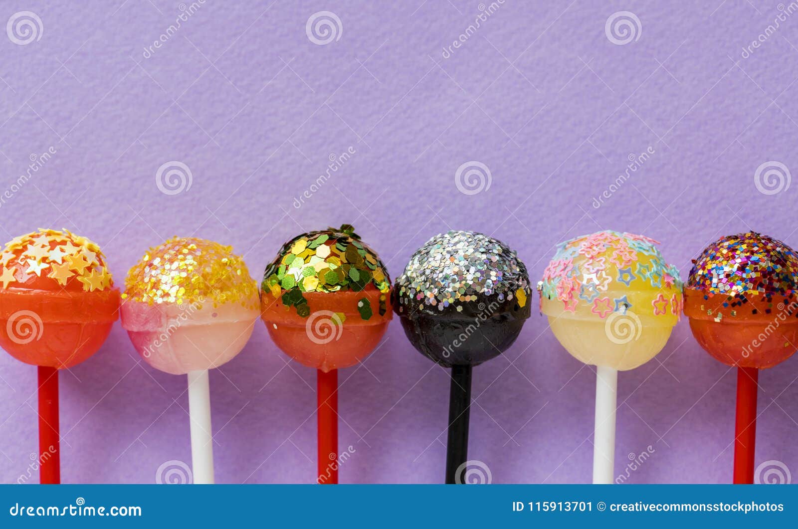 Six Assorted-color Lollipops Picture. Image: 115913701