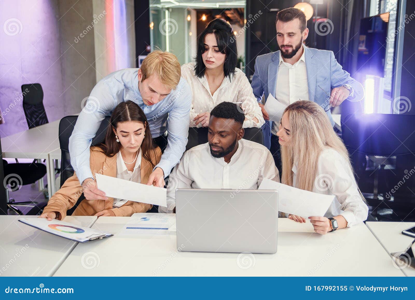 Multiracial Office Rivals Looking At Each Other, Rivalry At Work Stock ...