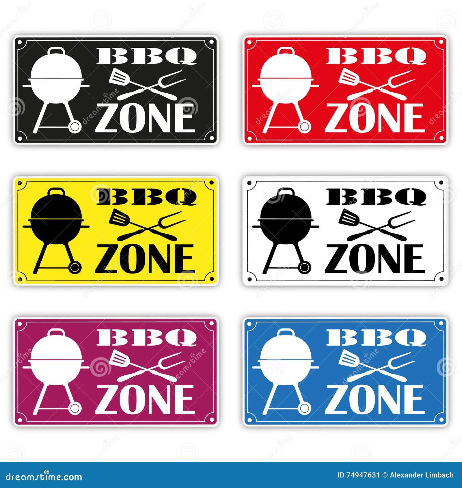 Six BBQ Zone Signs stock vector. Illustration of outdoor - 74947631