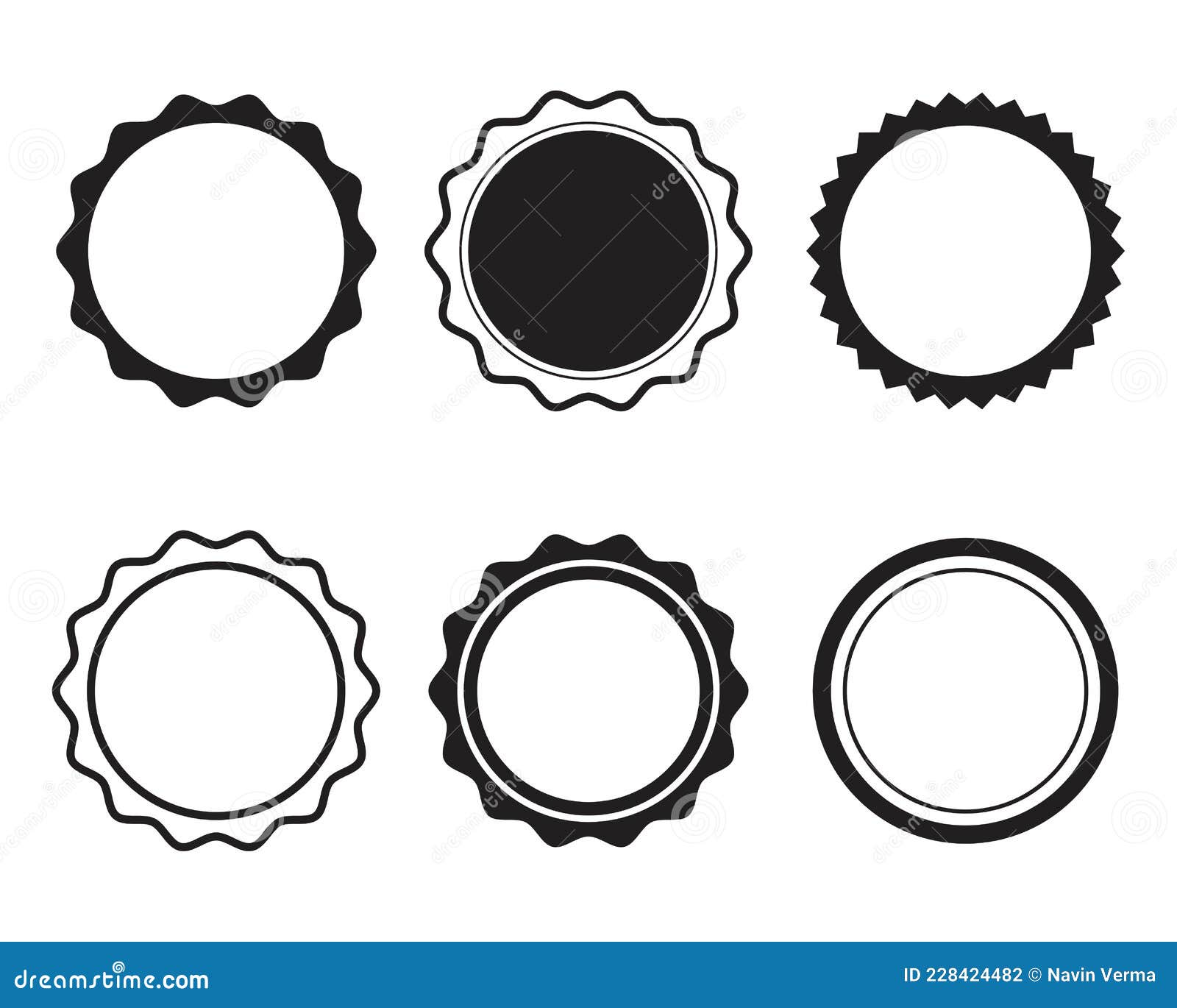 Blank Circular Label Stamps Set Stock Vector - Illustration of vector ...