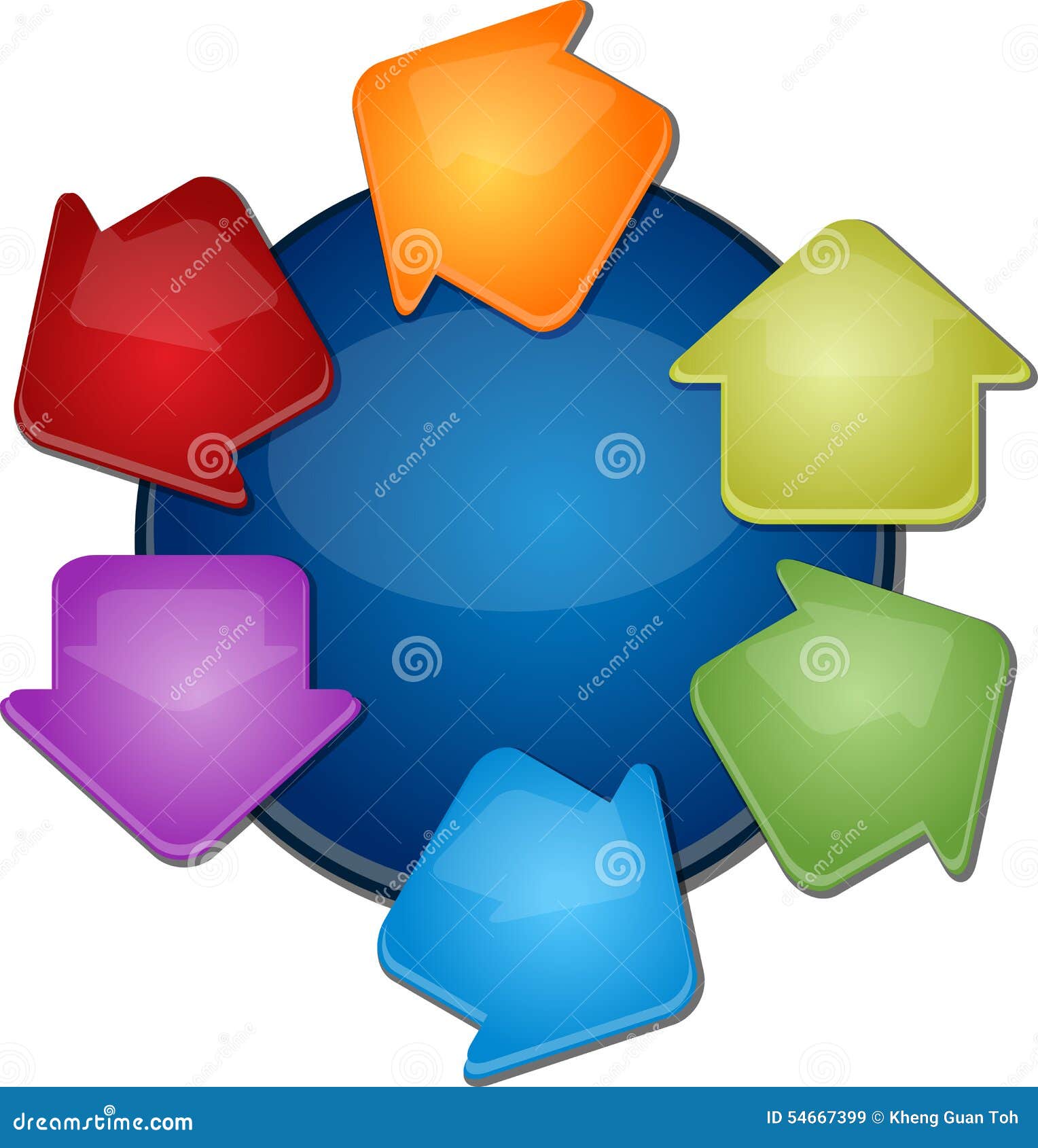 Six Blank Cycle Business Diagram Illustration | CartoonDealer.com #54667399