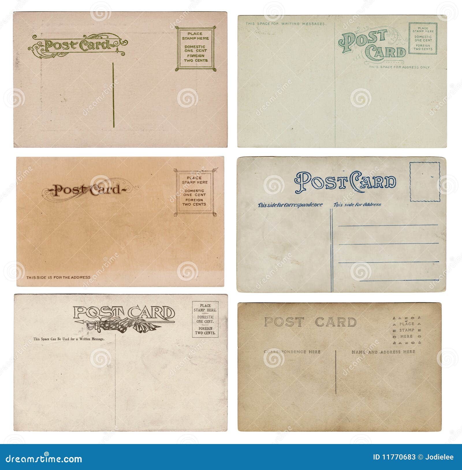 Six Blank Vintage Antique Postcards Stock Image - Image of package ...