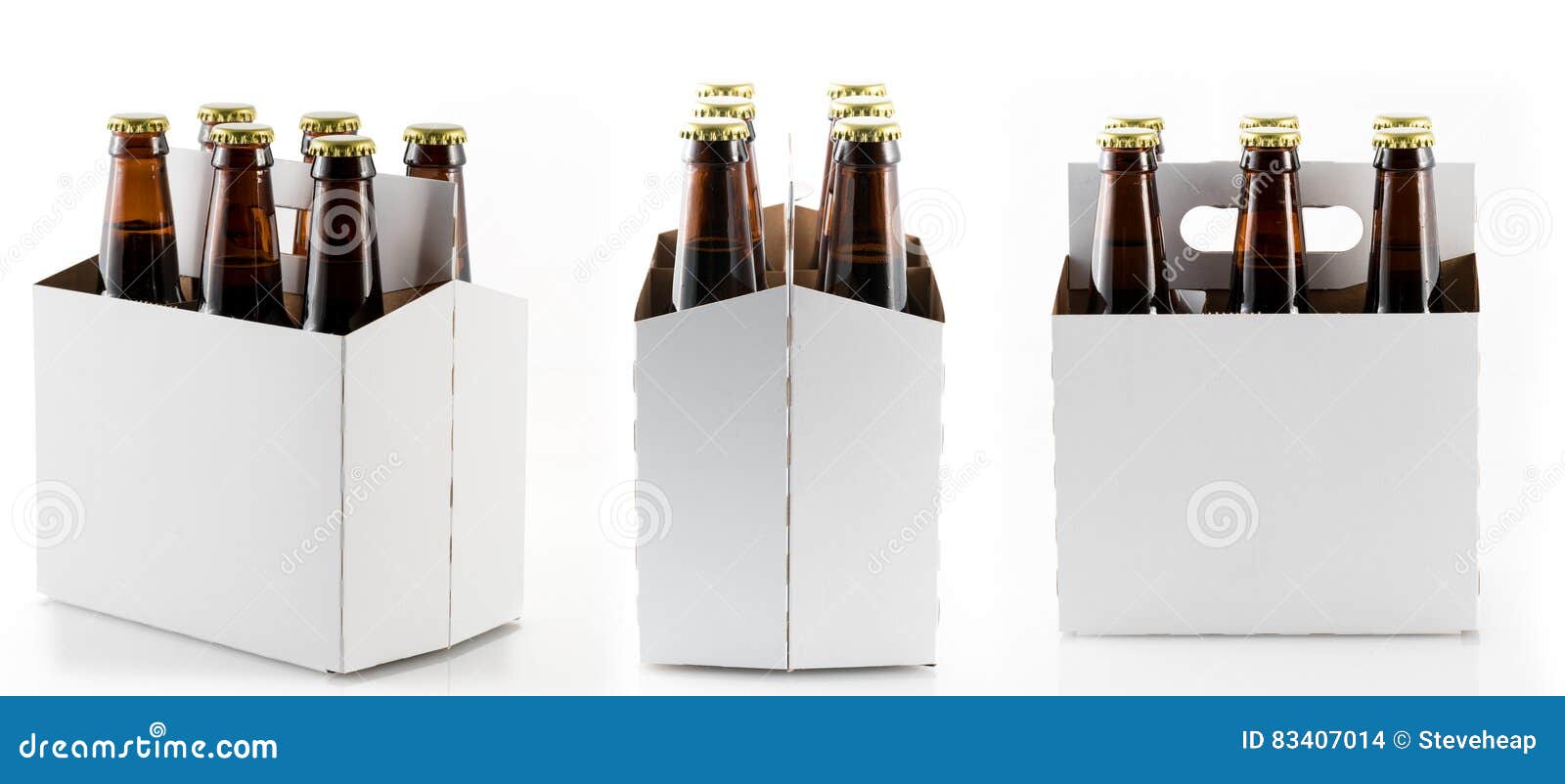 Six Bottles of Beer in Cardboard Carrier Stock Photo - Image of beer ...