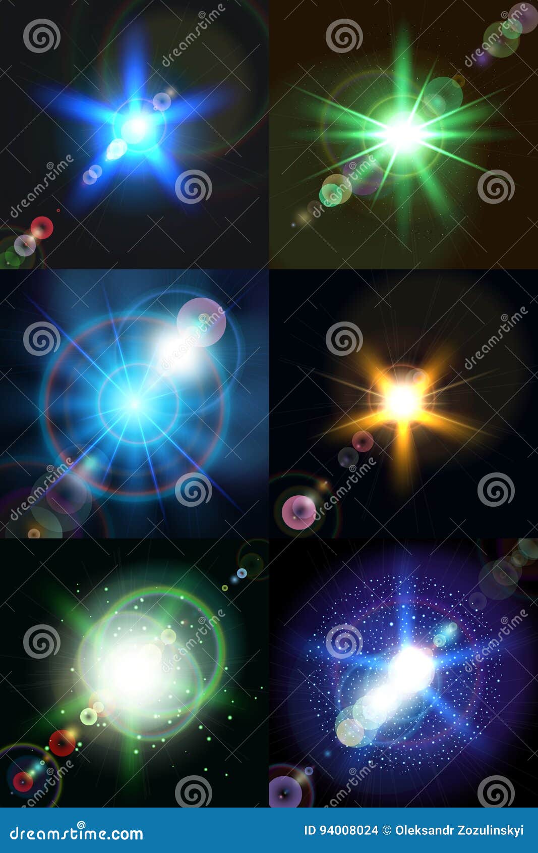 Six Bright Multicolored Stars Vector Stock Vector - Illustration of ...