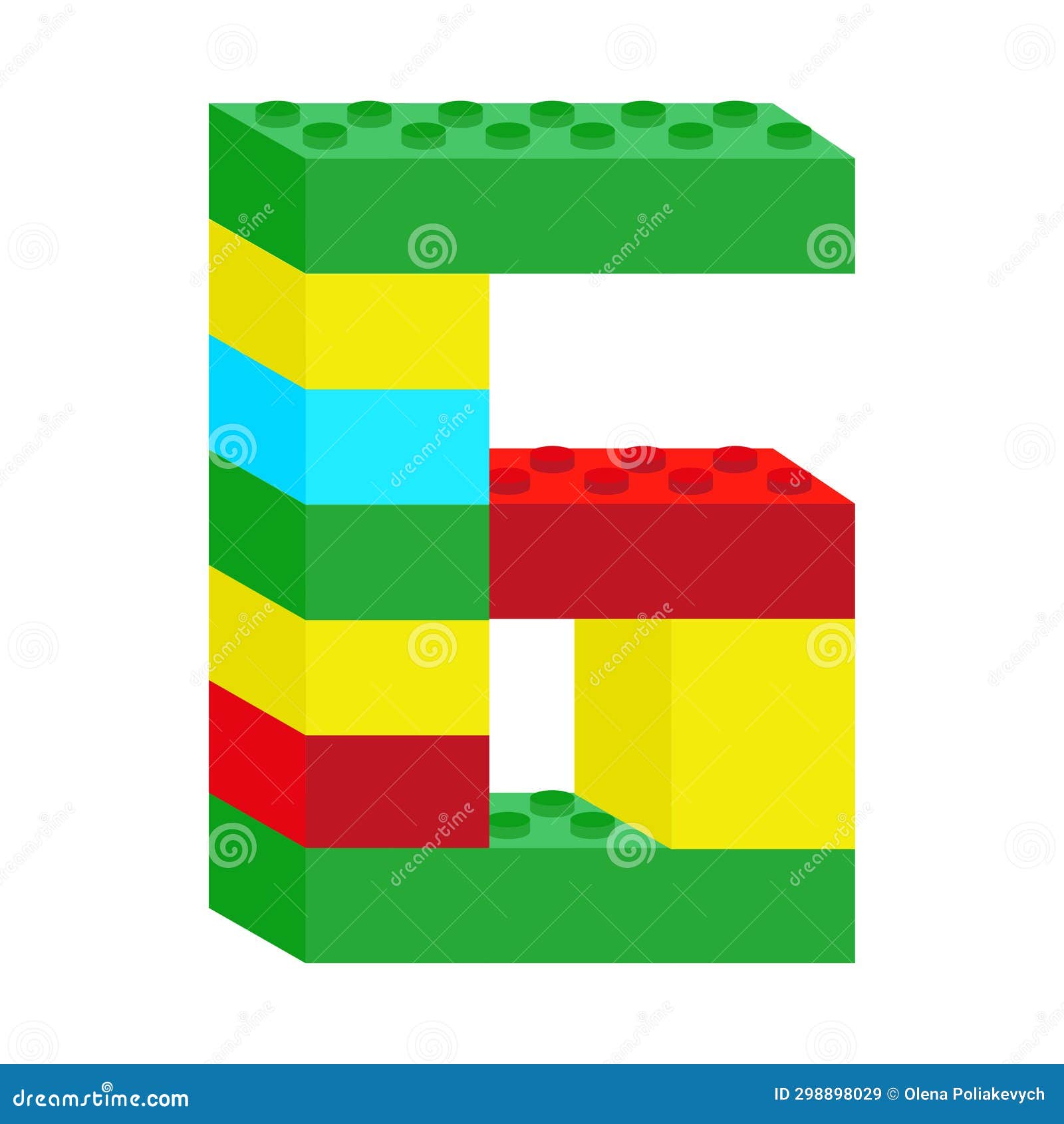 Six Built from Colorful Plastic Building Blocks. 6 from Plastic ...