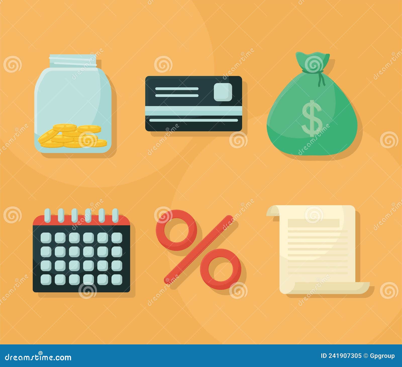 Six business items stock vector. Illustration of personal - 241907305