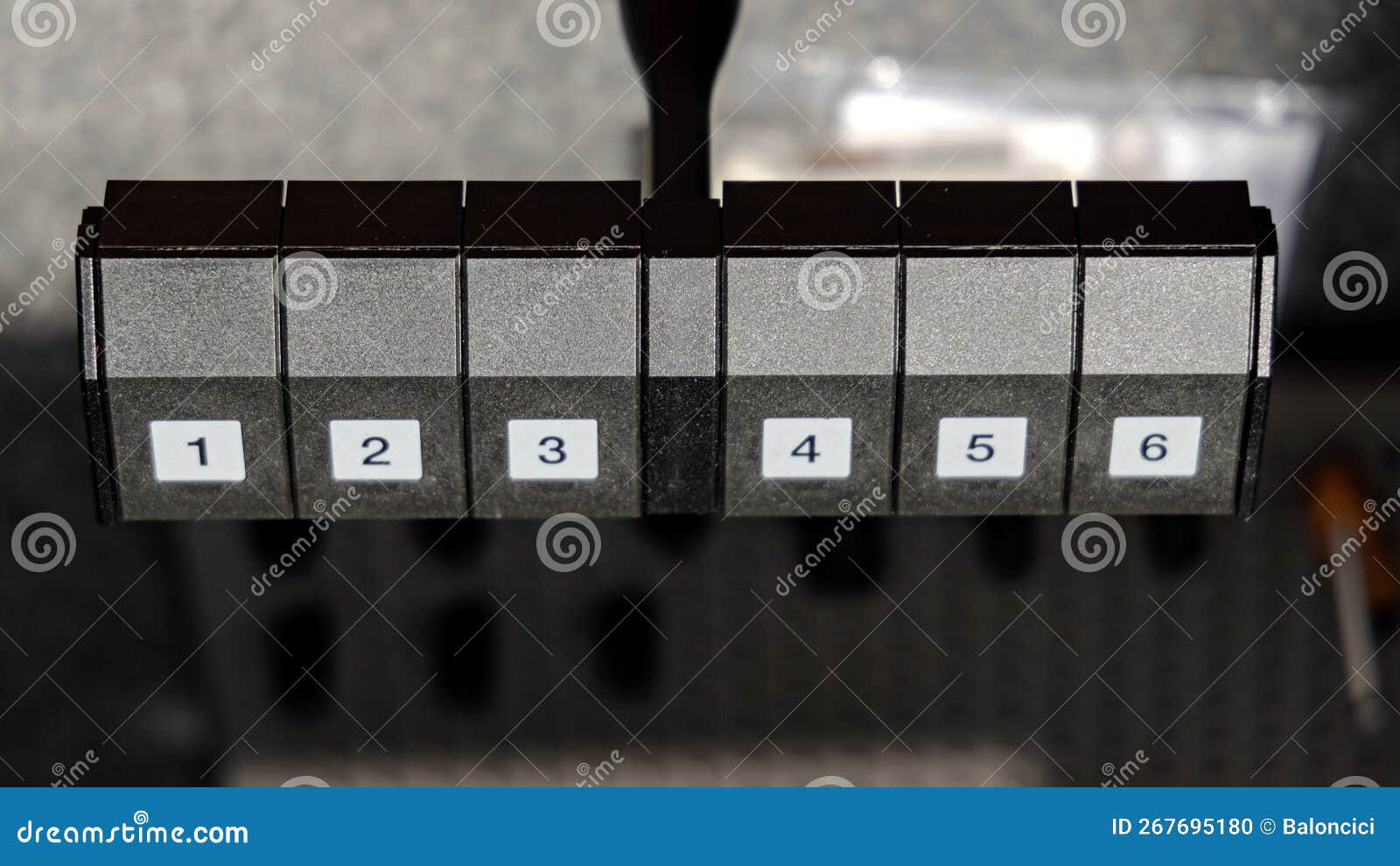 Six Buttons Control Panel stock photo. Image of number - 267695180