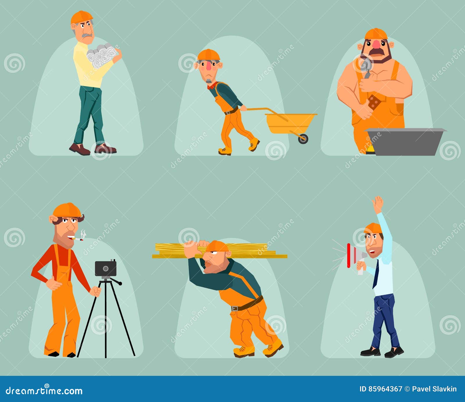 Cartoon Builders | CartoonDealer.com #97951255