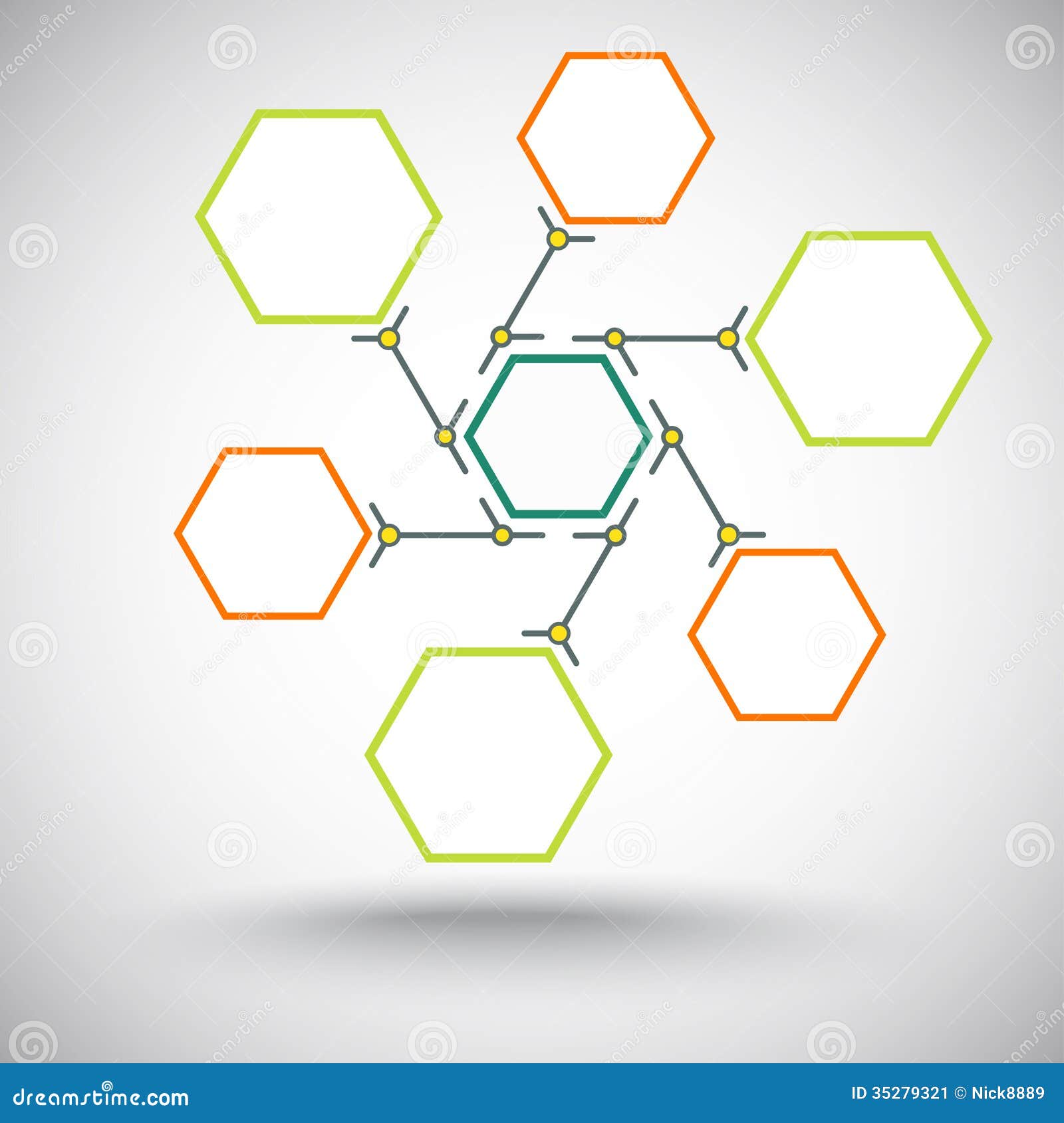Six Cells are Connected To One Another Color Stock Vector ...