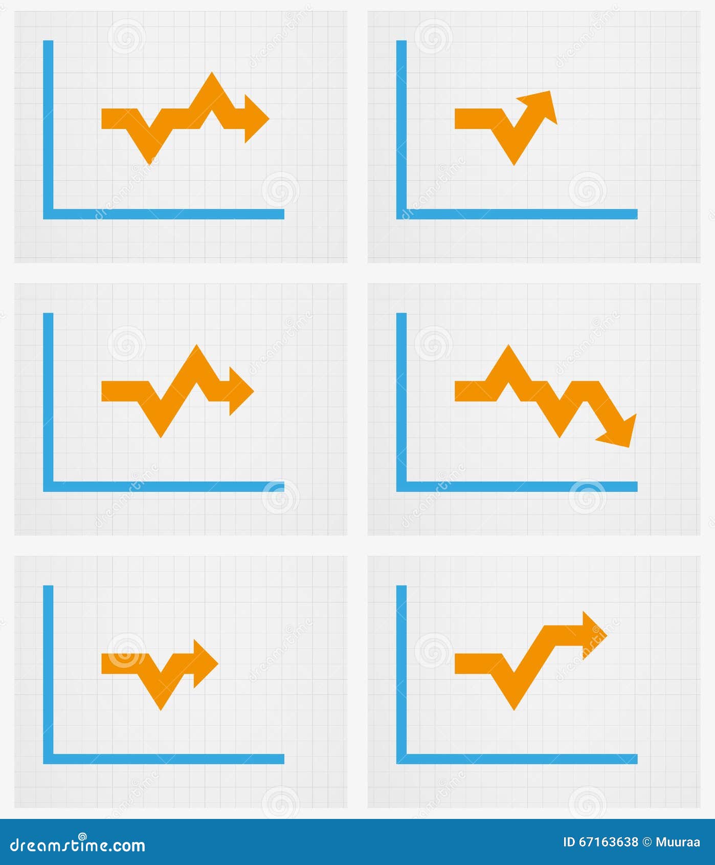 Six charts with arrow stock illustration. Illustration of growth - 67163638