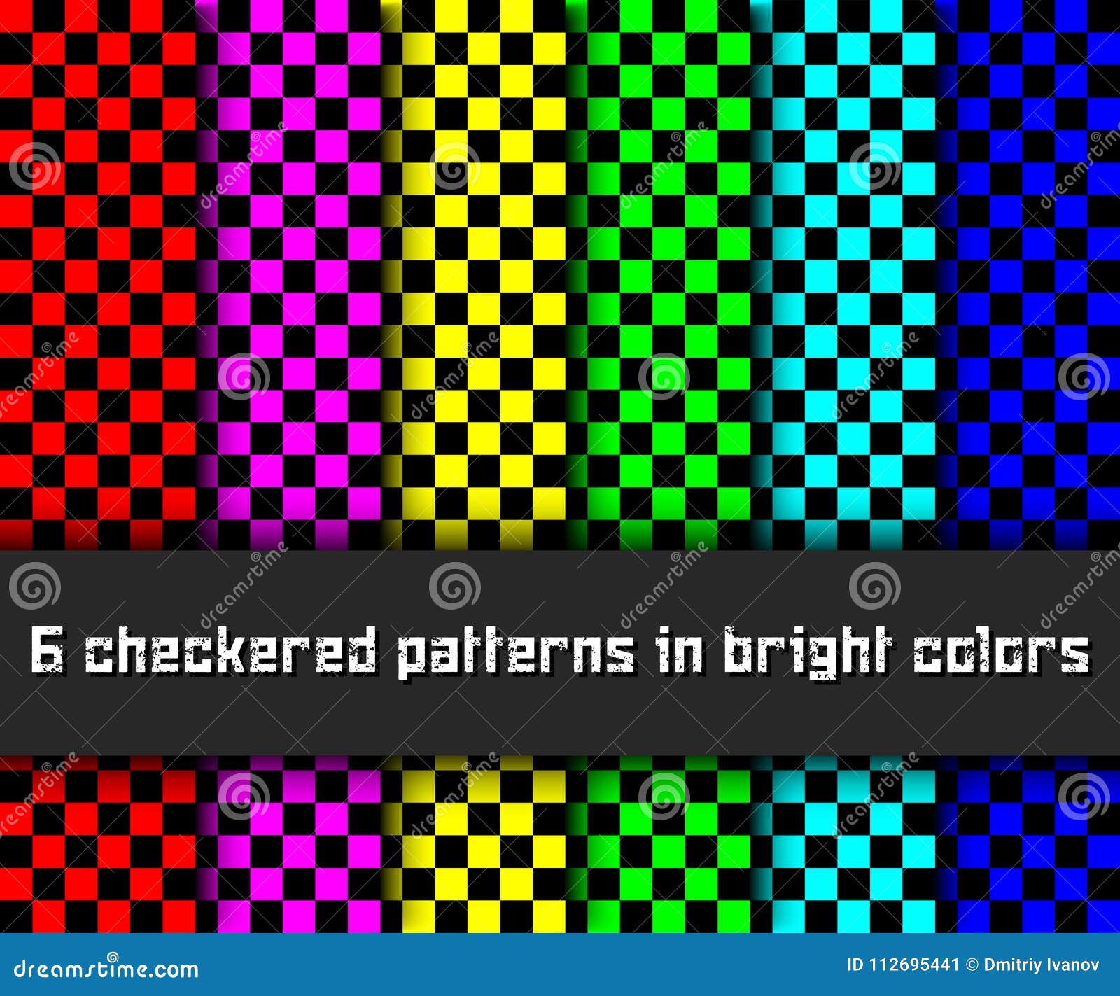 Six checkered patterns stock vector. Illustration of checkerboard ...