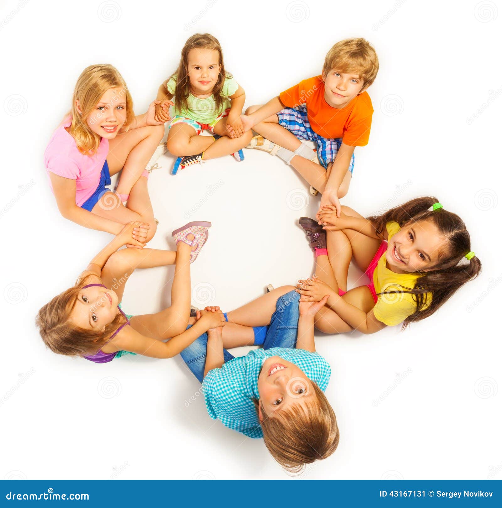 Six children holding hands stock image. Image of child - 43167131