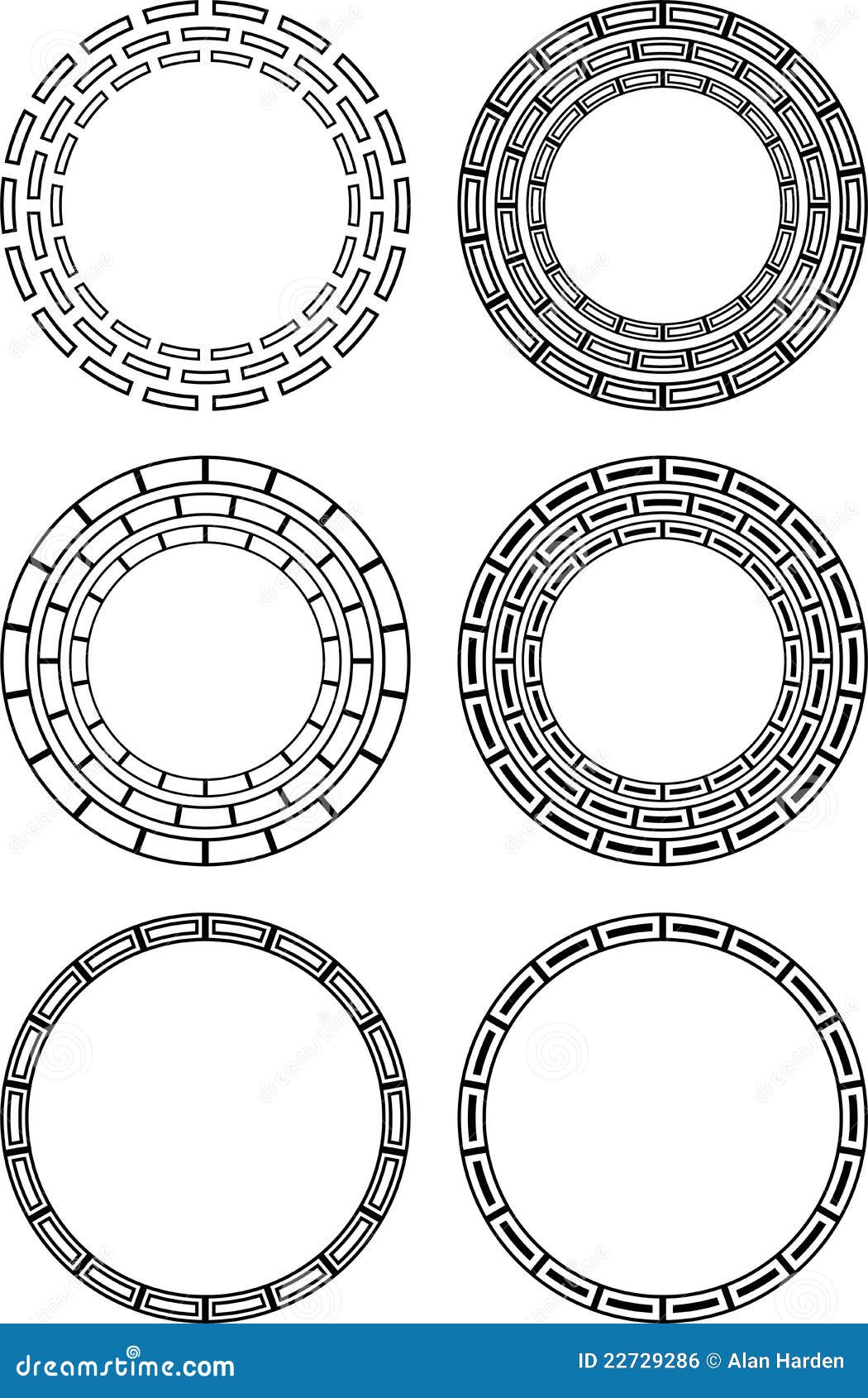 Six Circular Abstract Design Elements Stock Illustration - Illustration ...