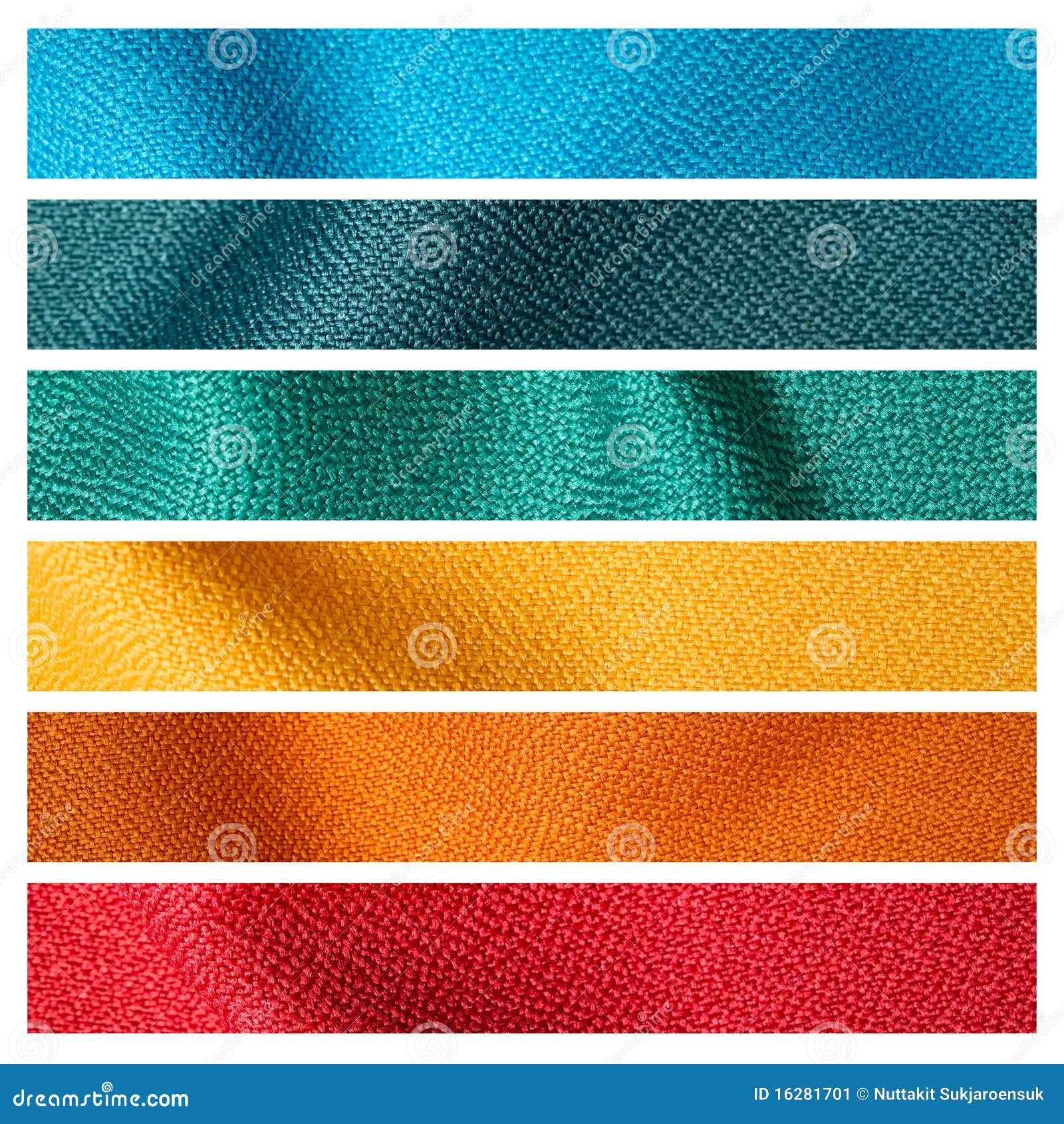 Six Color Fabric Texture Sample Stock Image - Image of cotton ...