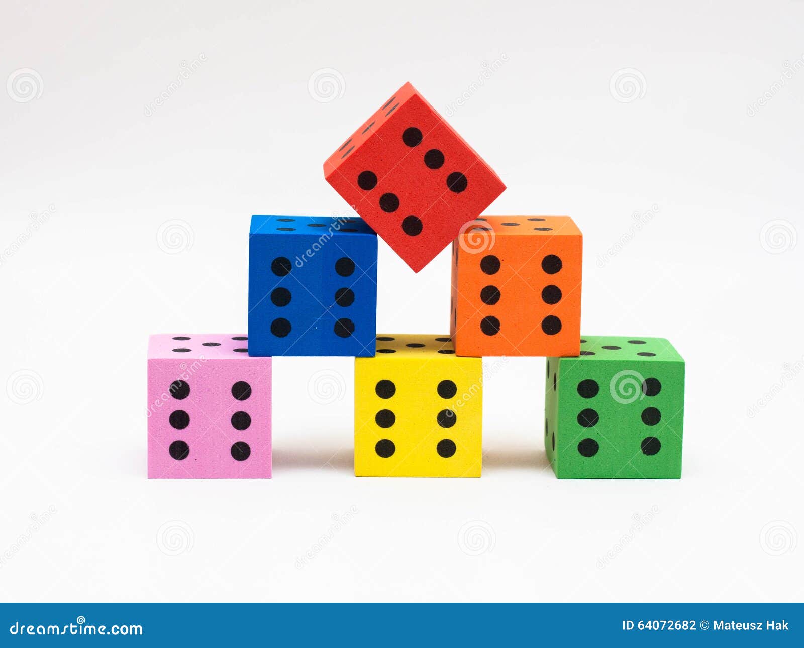 Six colorful dice stock photo. Image of square, games - 64072682