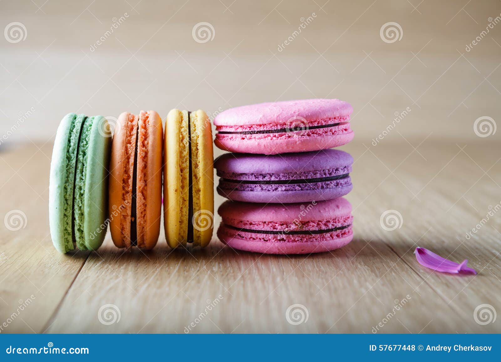 Six Colorful French Cookies Macaron Stock Photo - Image of yellow ...