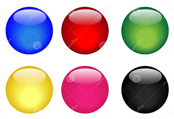 Six Colorful Glassy Buttons Stock Vector - Illustration of label, glass ...