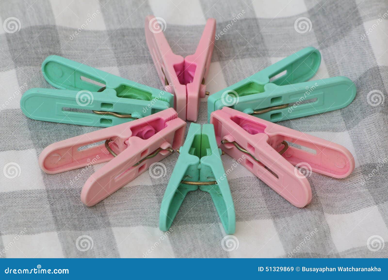 Six Colorful Plastic Clothes Peg Stock Image - Image of clothes ...