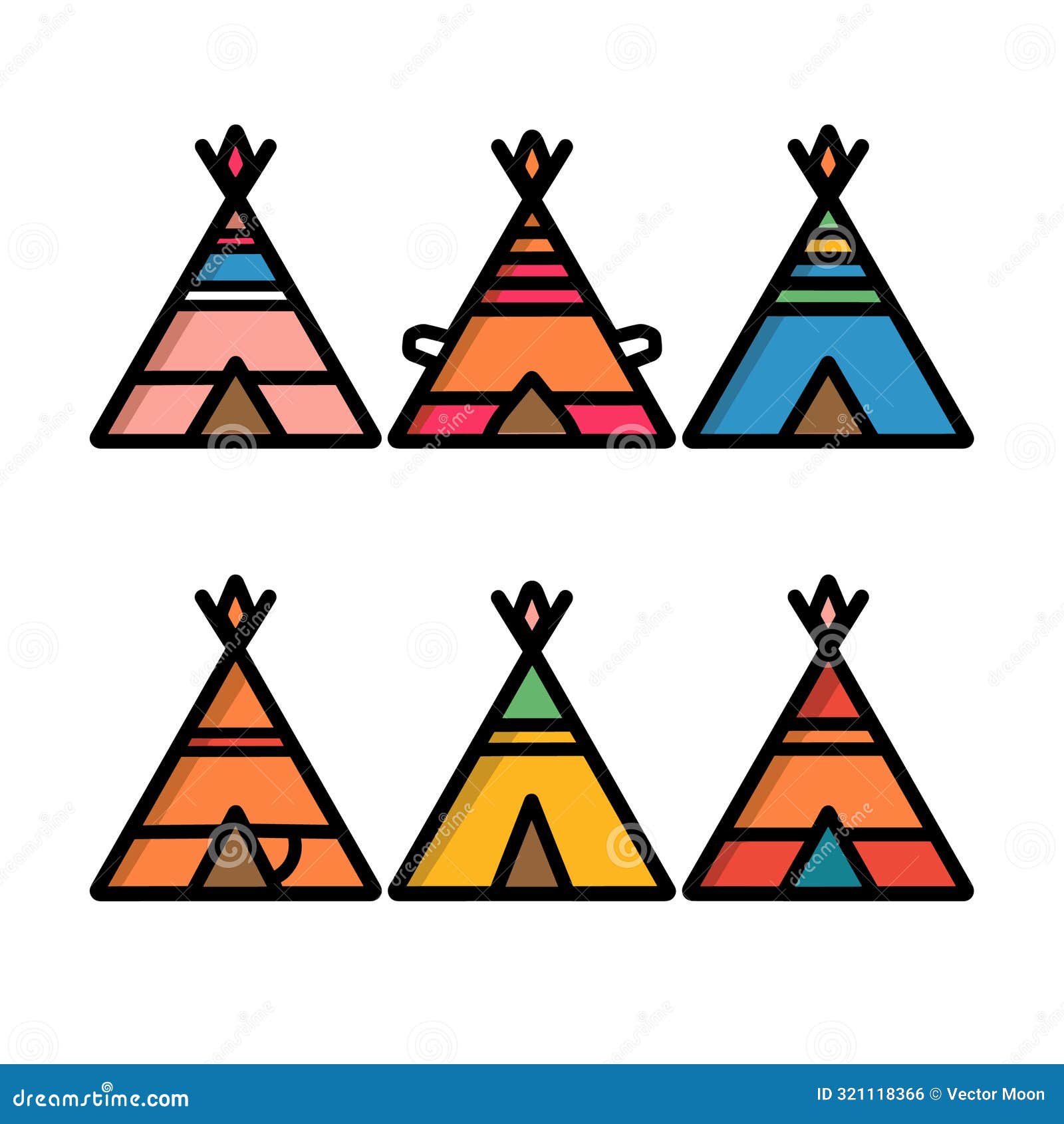 Six Colorful Teepees Designed Modern, Simplistic Style, Teepee Features ...