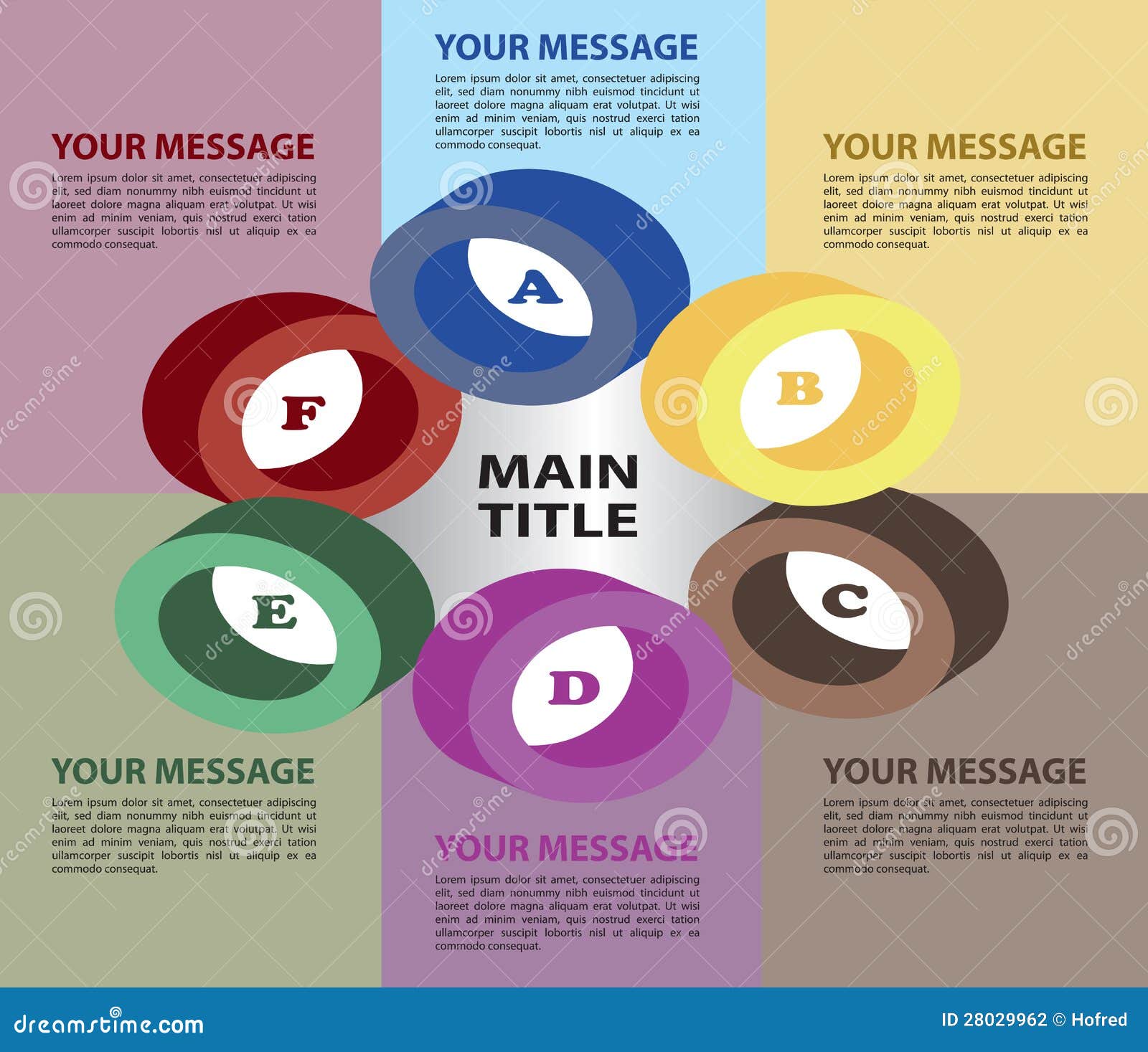 Six colors circles layout stock vector. Illustration of order - 28029962