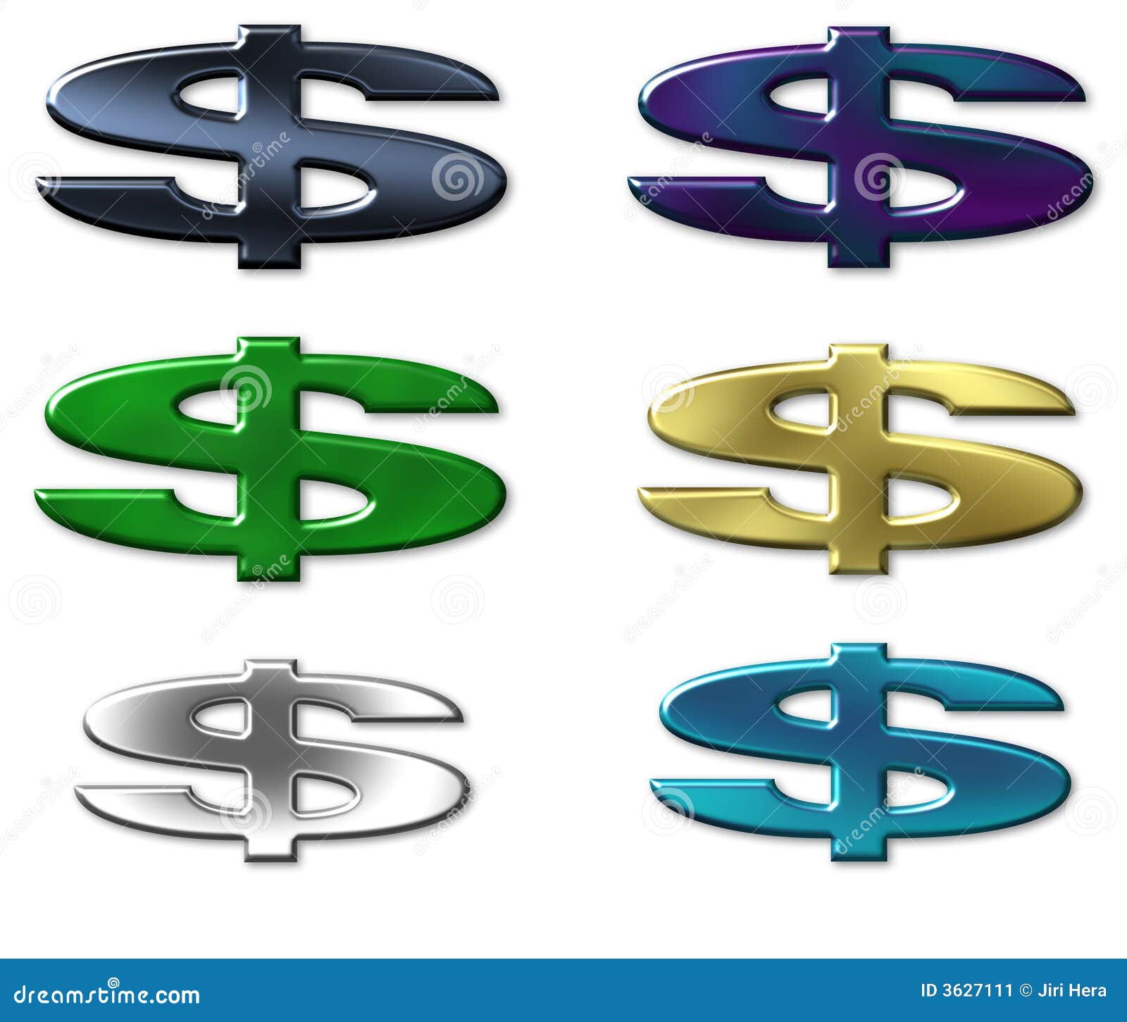 Six colour dollars sign stock illustration. Illustration of cash - 3627111