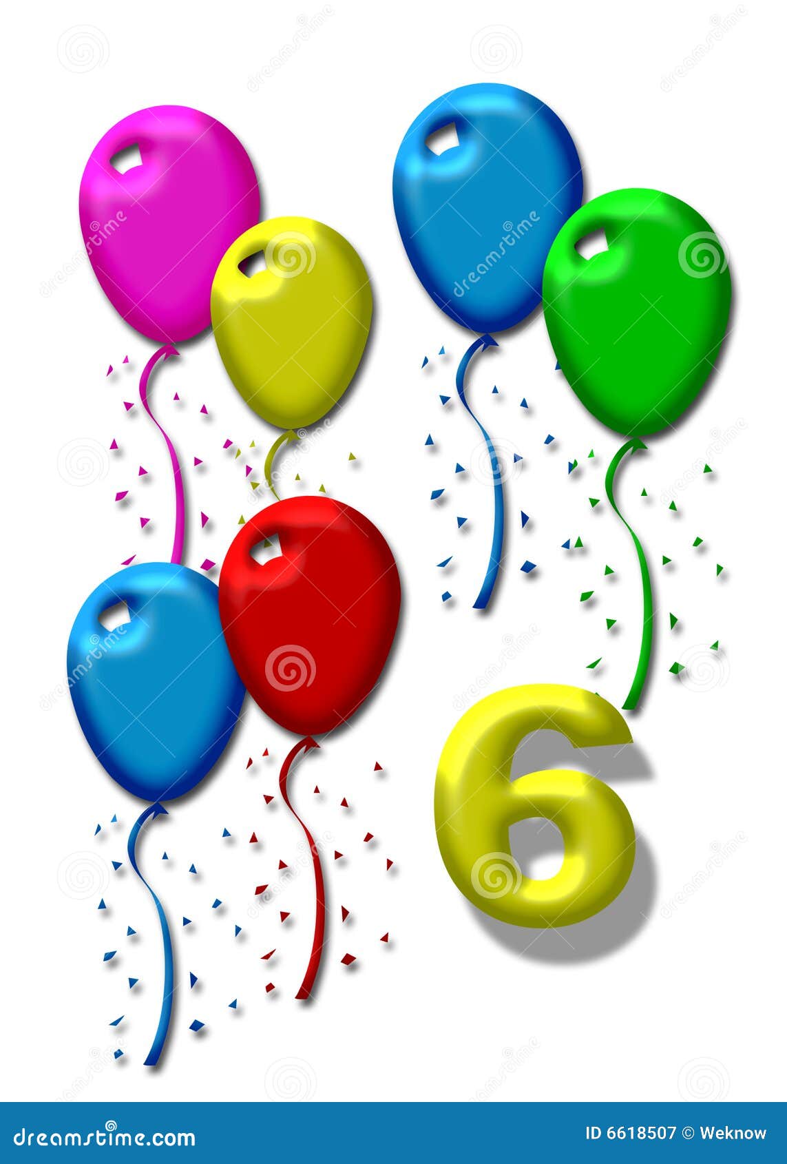 Six colourful balloons stock illustration. Illustration of balloons ...