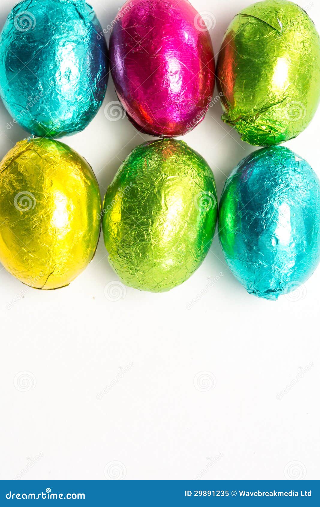 Six Easter Eggs with Copy Space Stock Image - Image of sweet, wrapped ...
