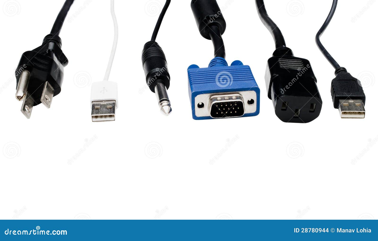 Six computer cables stock photo. Image of cord, network - 28780944