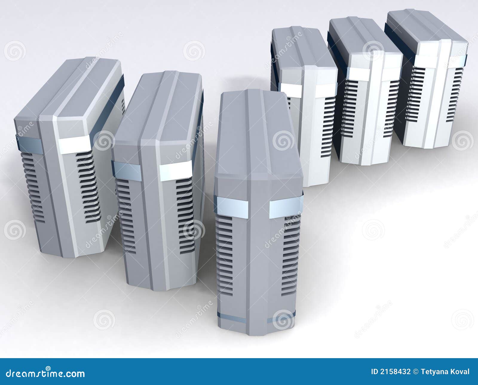 Six Computer Towers stock illustration. Illustration of grey - 2158432