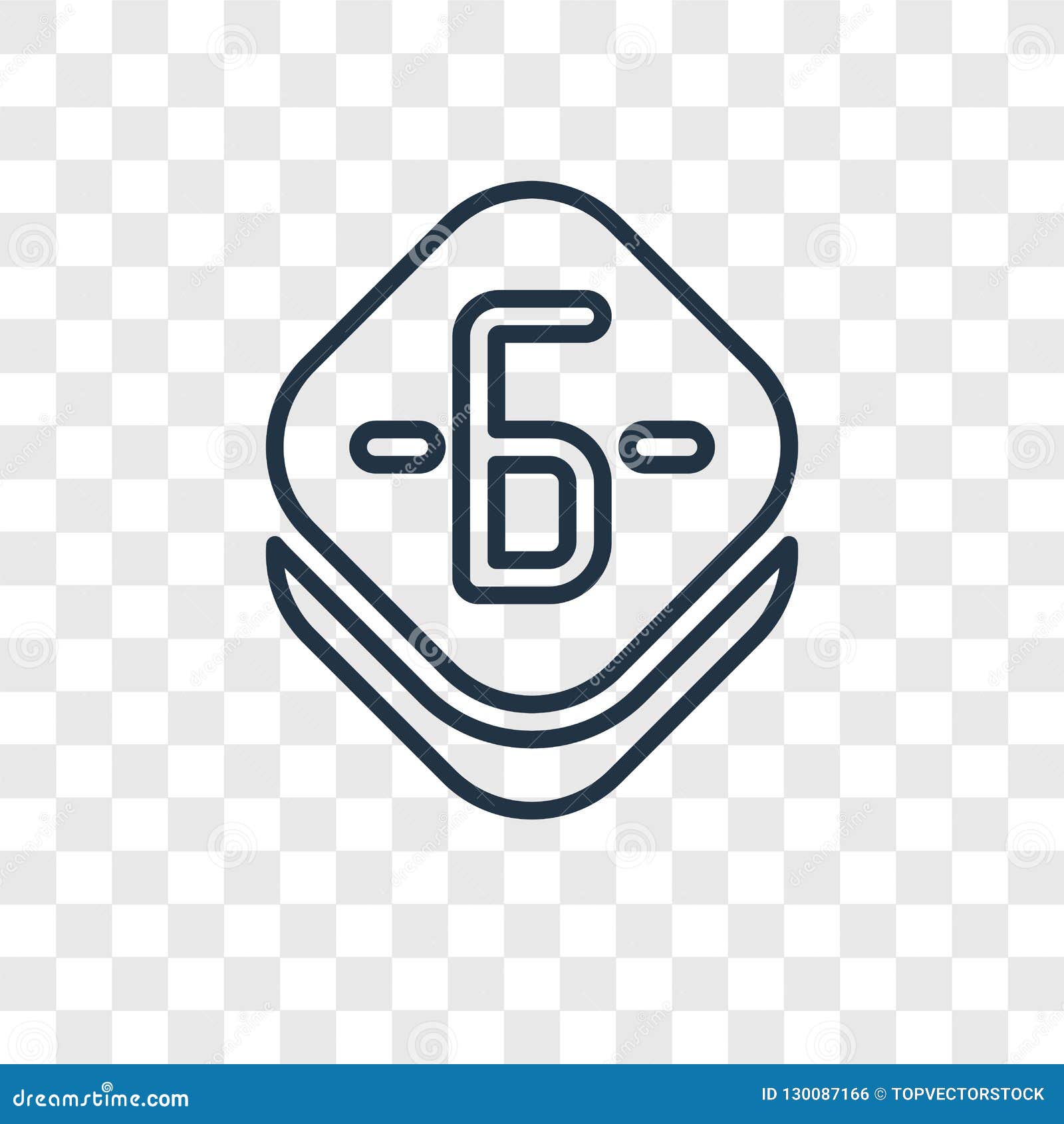 Six Concept Vector Linear Icon Isolated on Transparent Background, Six ...