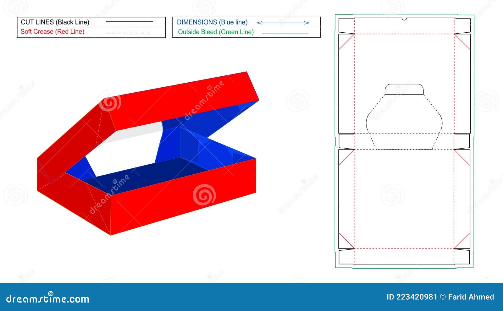 Six Corner Glued Tray, 6 Corner Box Dieline and Packaging Design ...