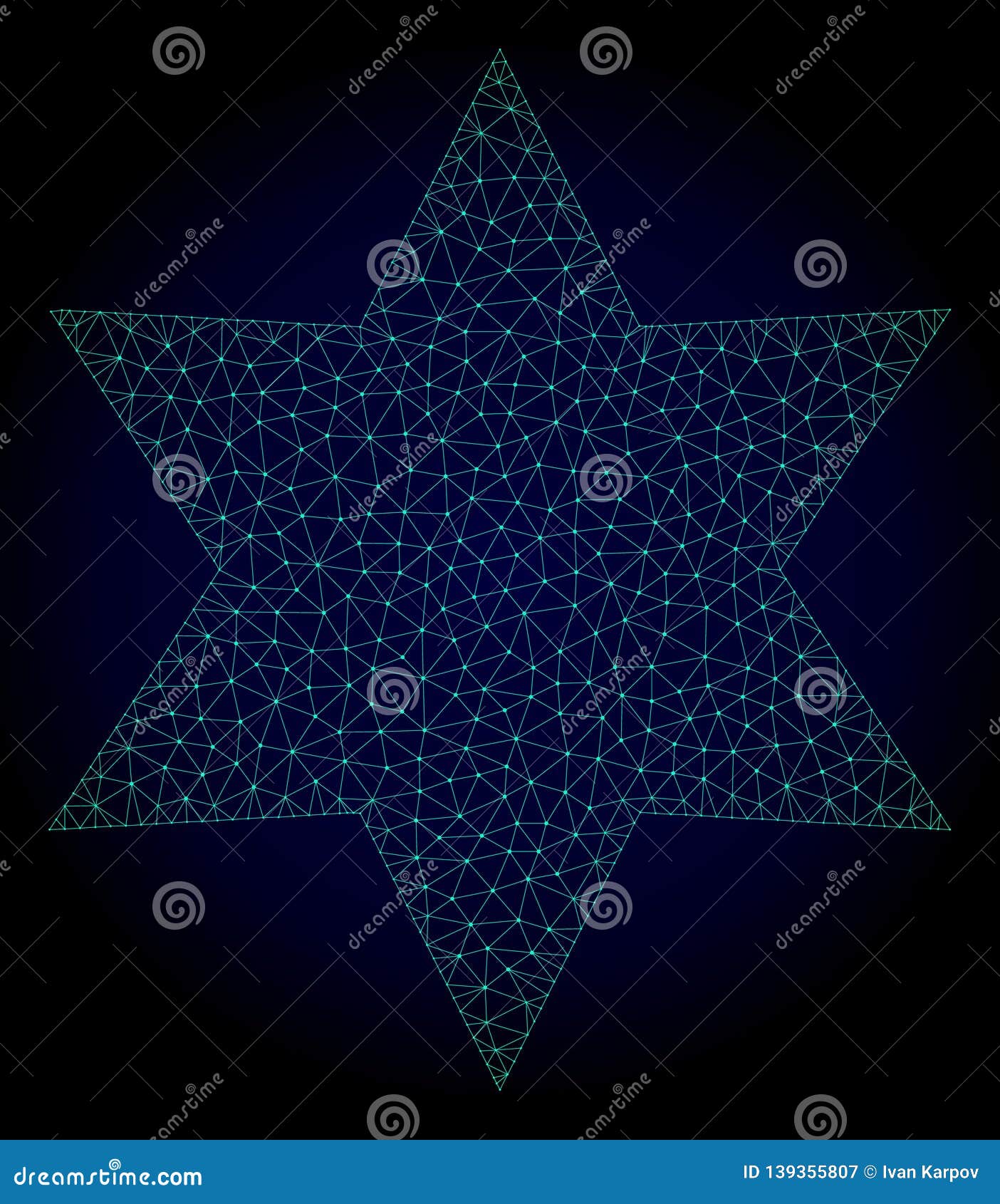 Six Corner Star Polygonal Frame Vector Mesh Illustration Stock Vector ...
