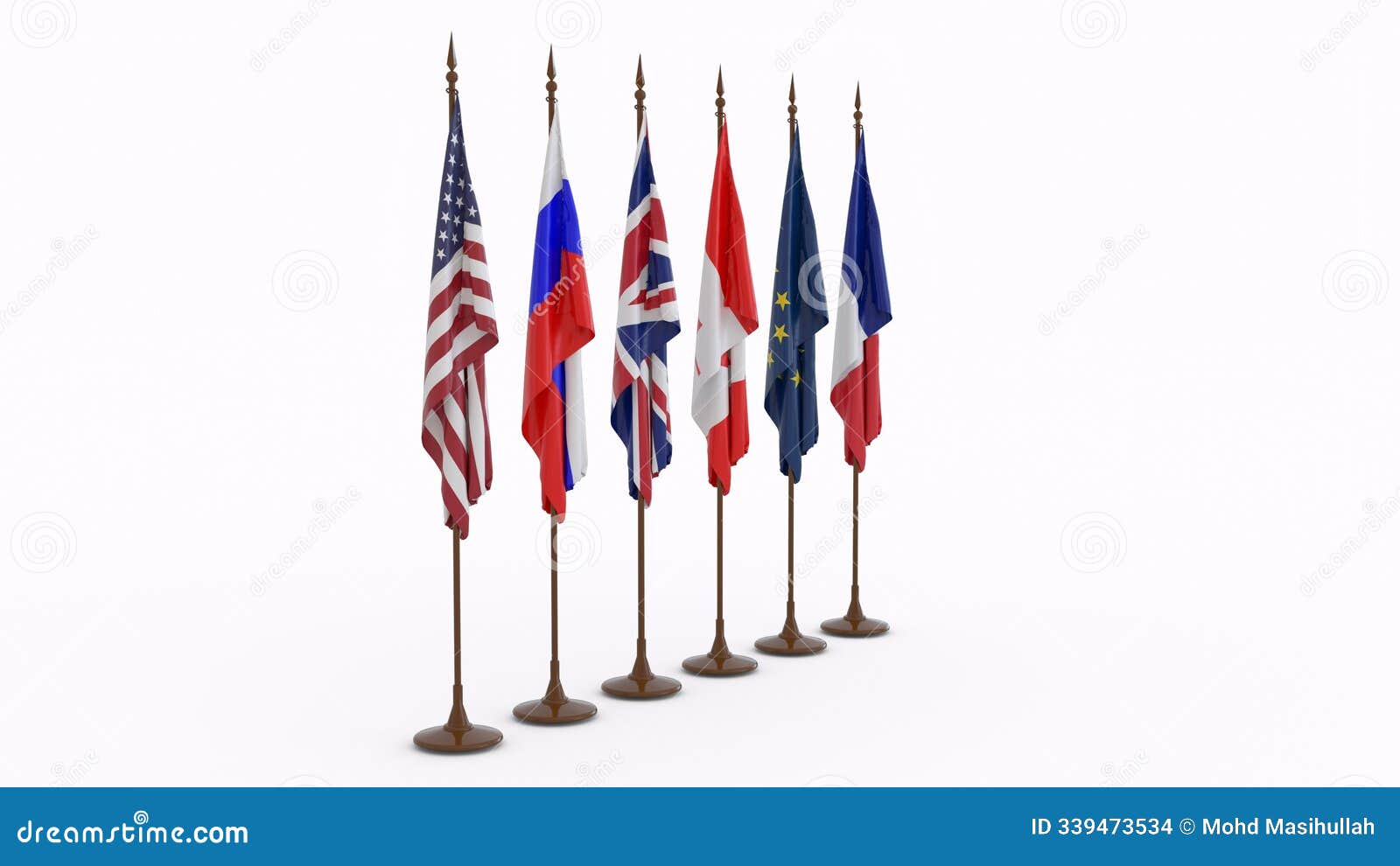 Six Country Flag with Different Angle View Stock Photo - Image of state ...
