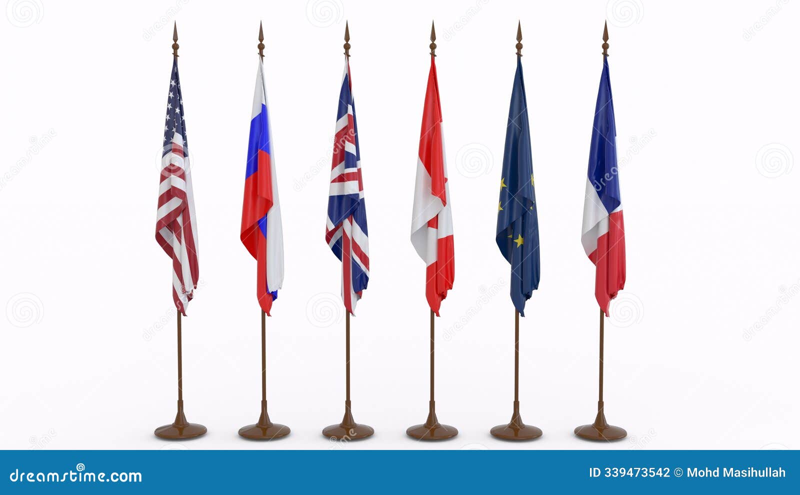 Six Country Flag with Different Angle View Stock Photo - Image of ...