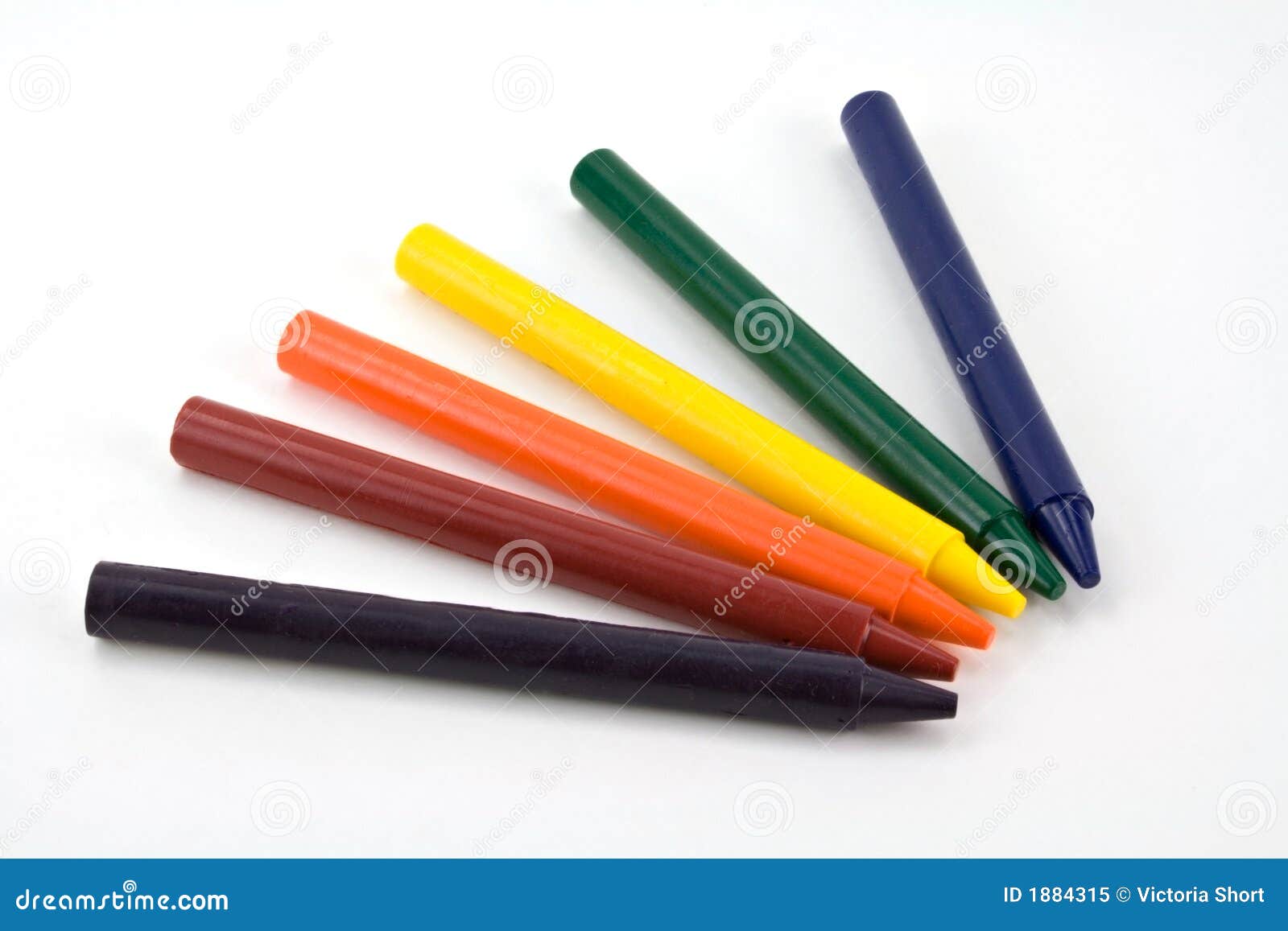 Six crayons stock image. Image of purple, yellow, background - 1884315
