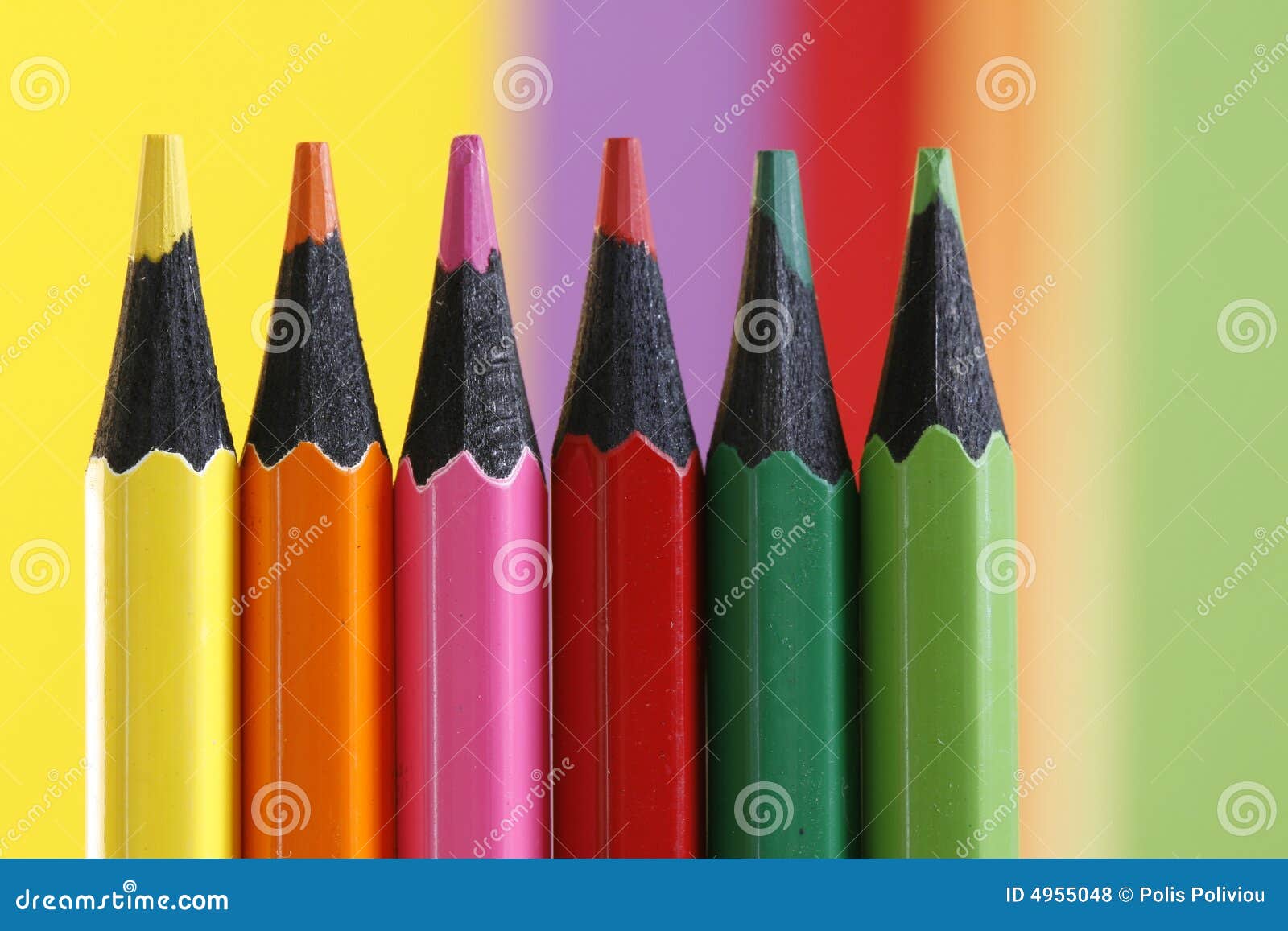 Six crayons photo stock. Image du matériau, spectre, crayons - 4955048