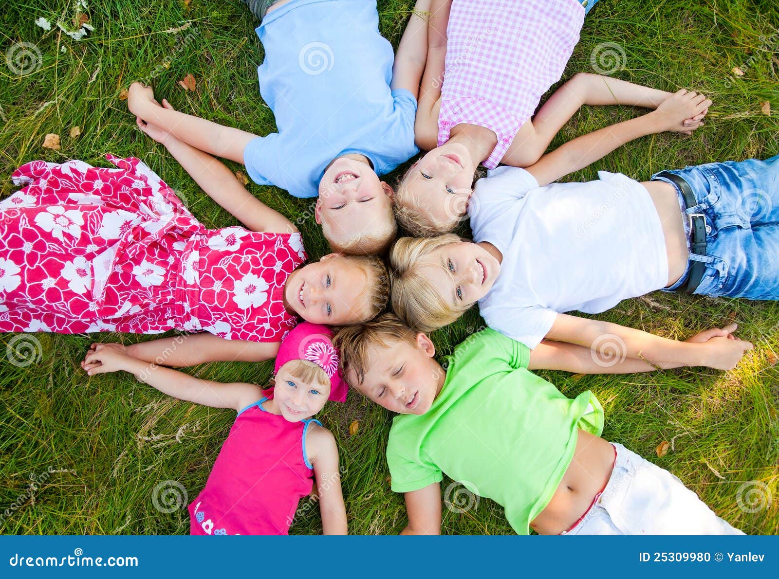 Six cute children together stock photo. Image of human - 25309980
