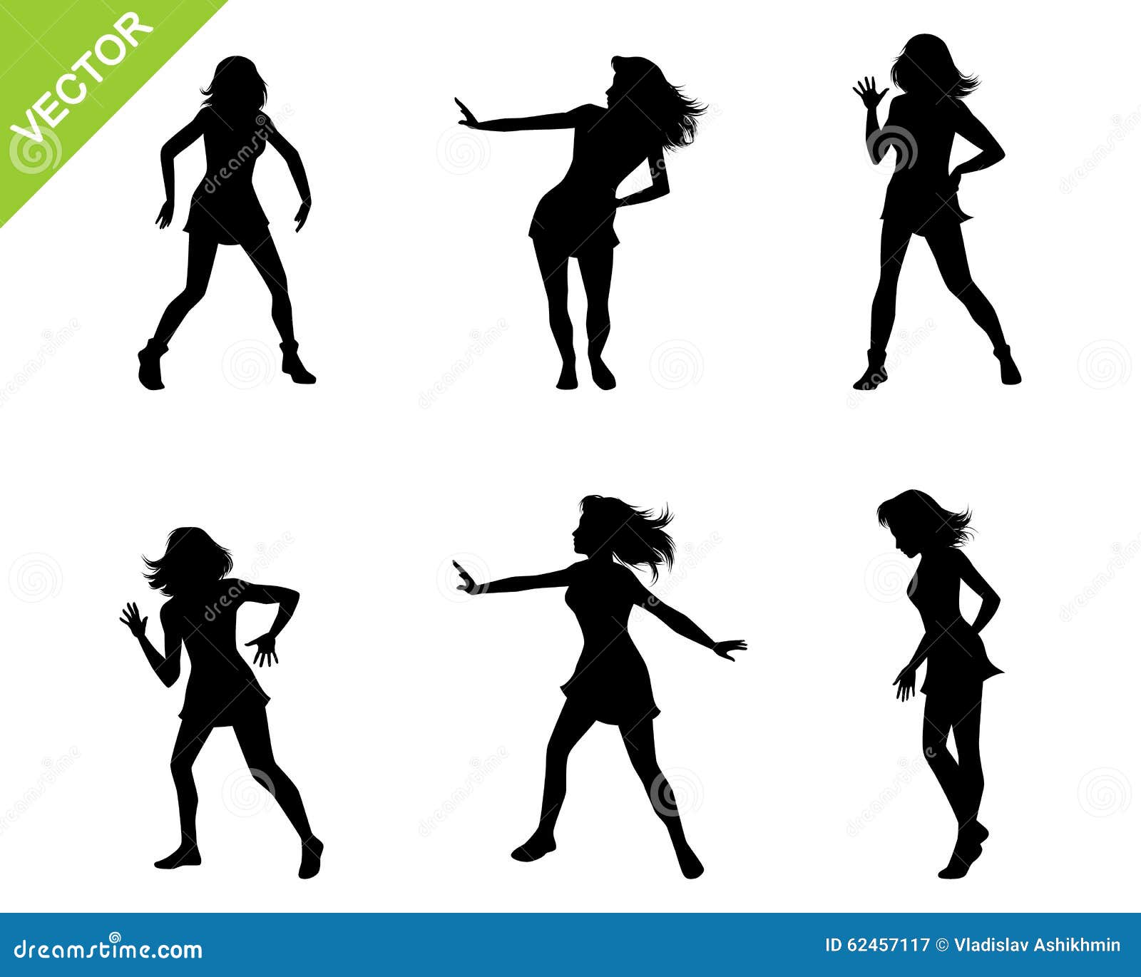 Six dancing girls stock vector. Illustration of dirty - 62457117