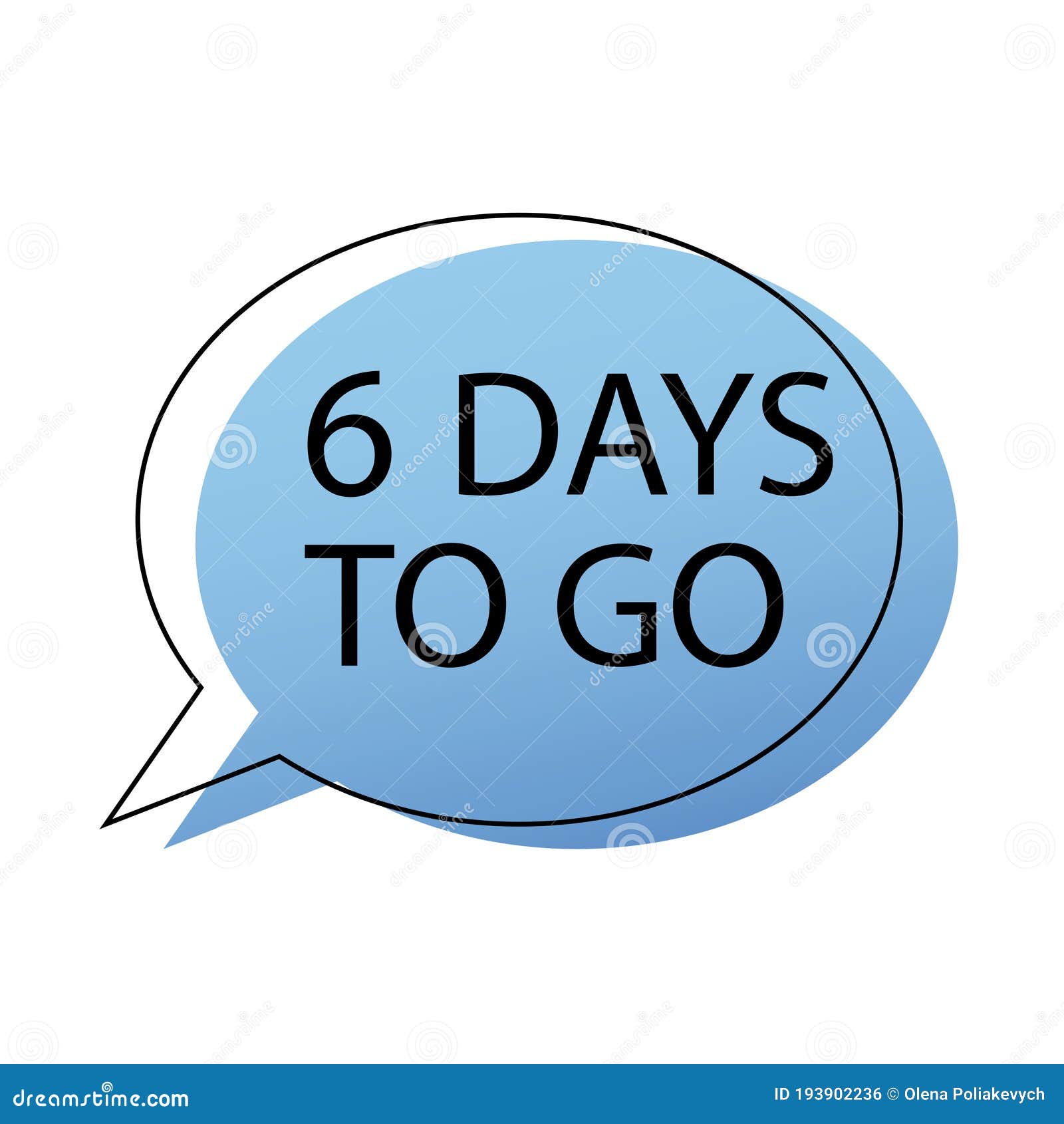 Six Days Left. Countdown Days. There are Six Days Left. Vector ...