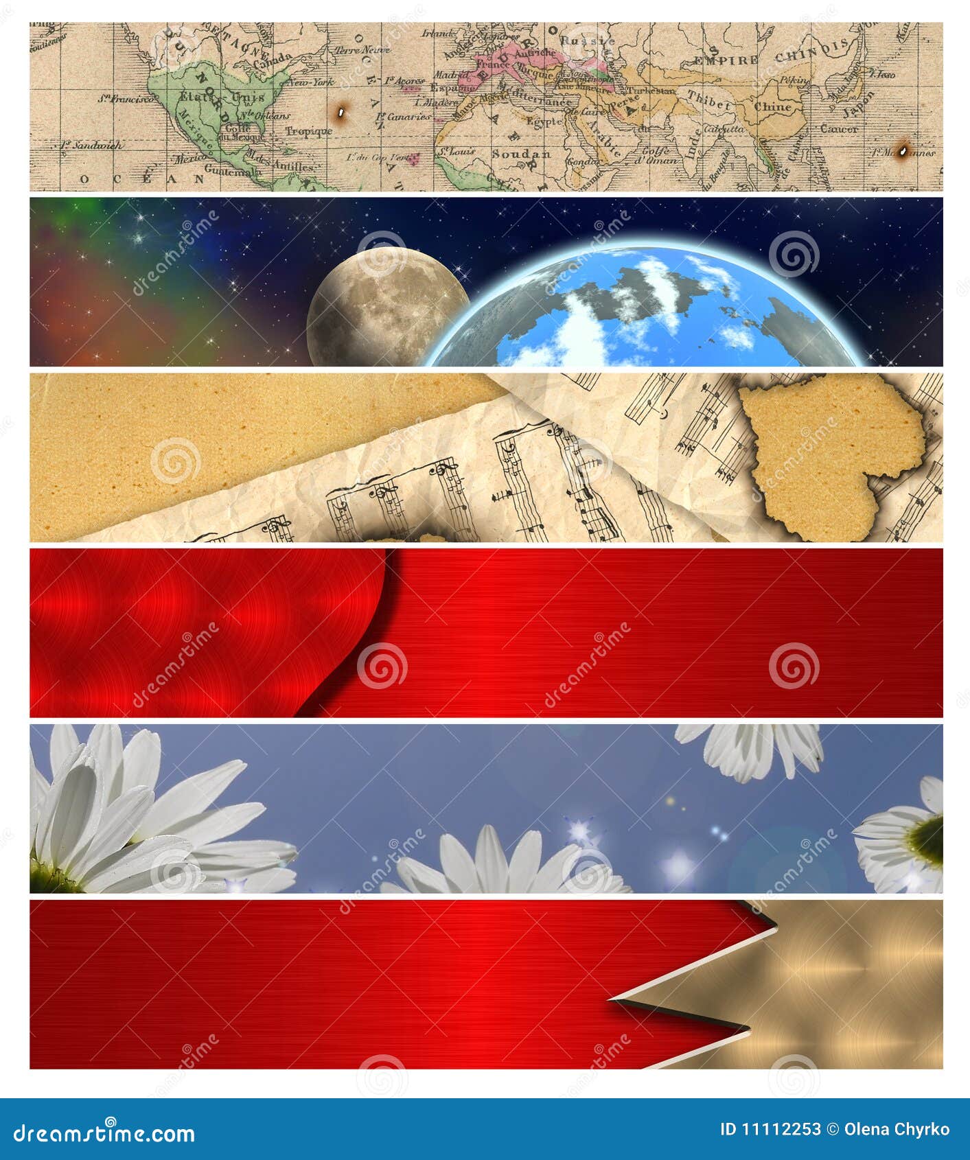 Six different banners 11 stock illustration. Illustration of stars ...