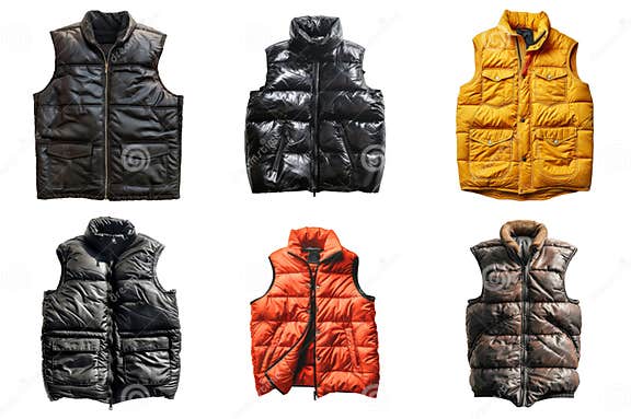 Six Different Colored Vests on a White Background Stock Illustration ...