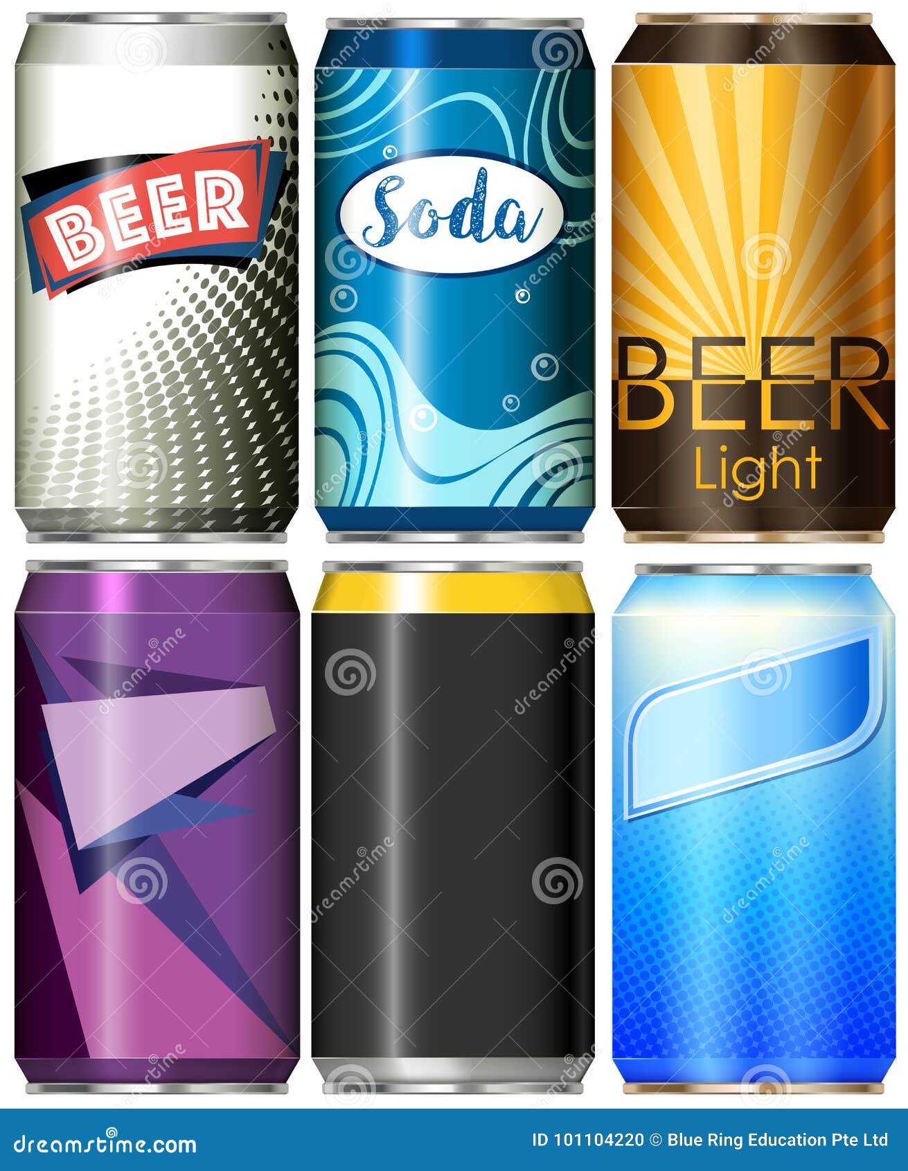 Six Different Designs for Refreshments Stock Vector - Illustration of ...