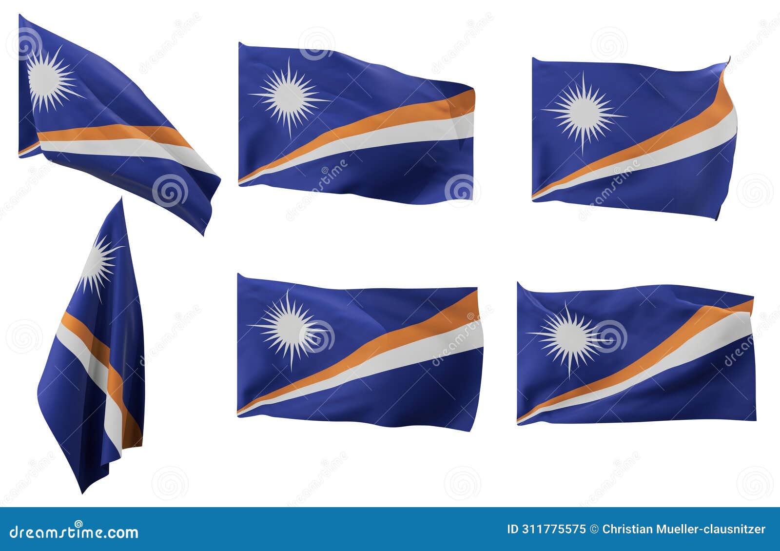 Six Different Flags of Marshall Islands Stock Illustration ...