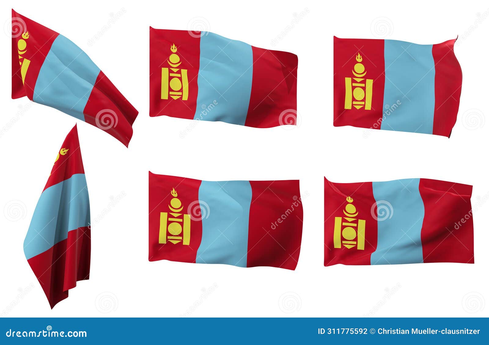 Six Different Flags of Mongolia Stock Illustration - Illustration of ...