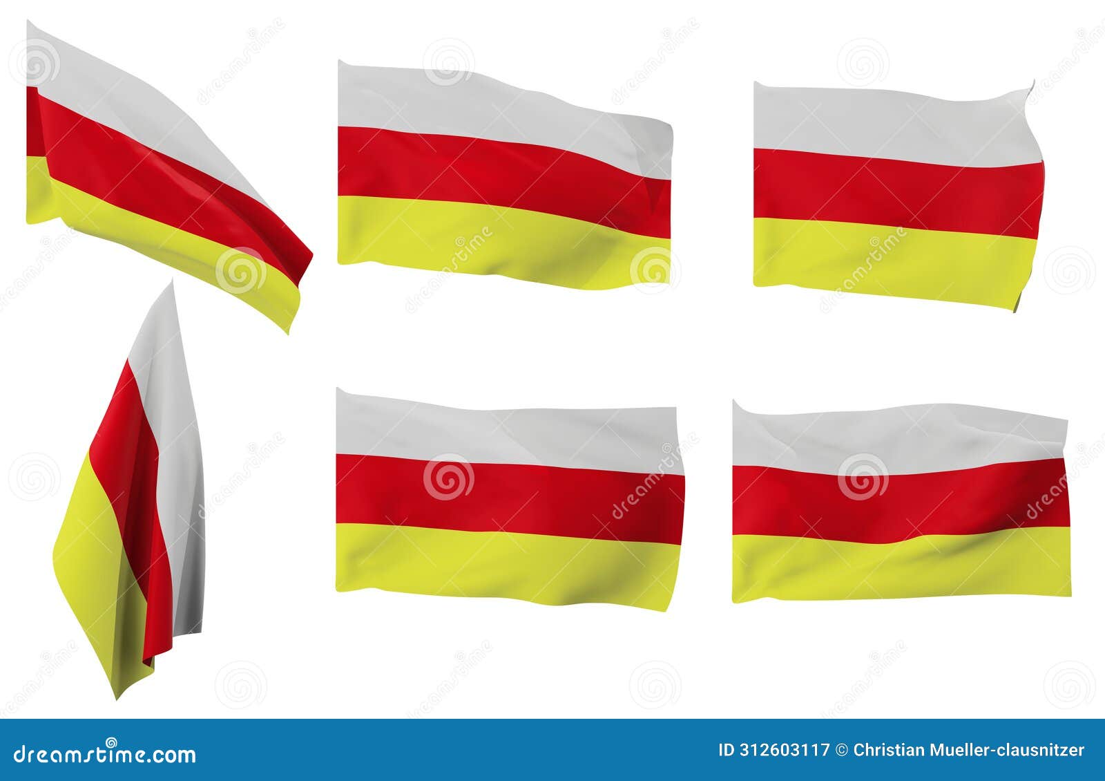 Six Different Flags of North Ossetia Stock Illustration - Illustration ...